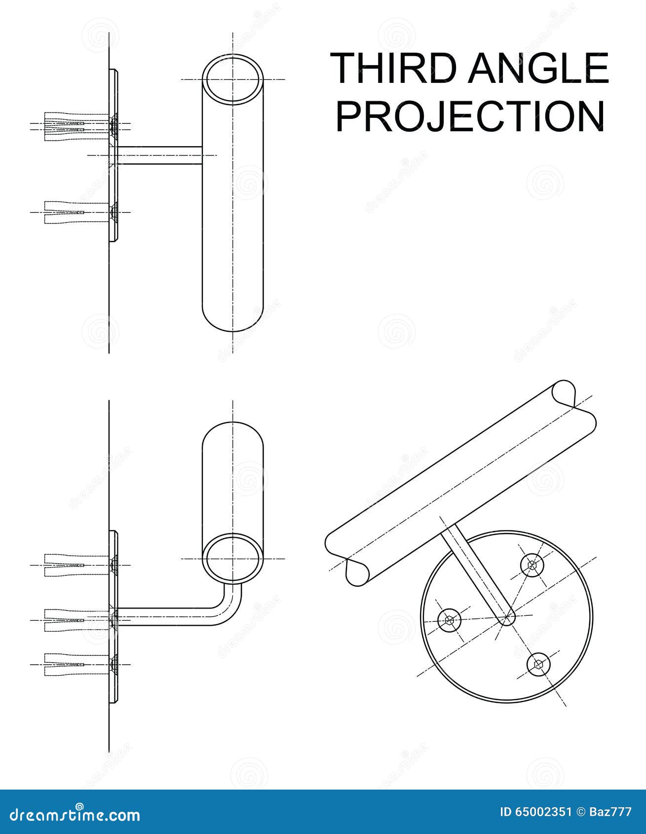 Third Angle Projection stock vector. Illustration of third - 65002351