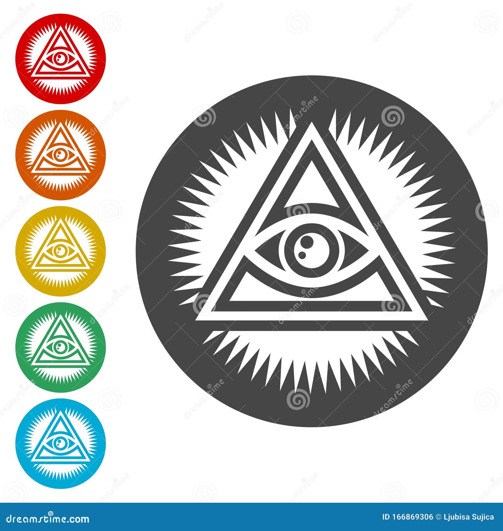 Third Eye Icons Set - Illustration Stock Vector - Illustration of ...
