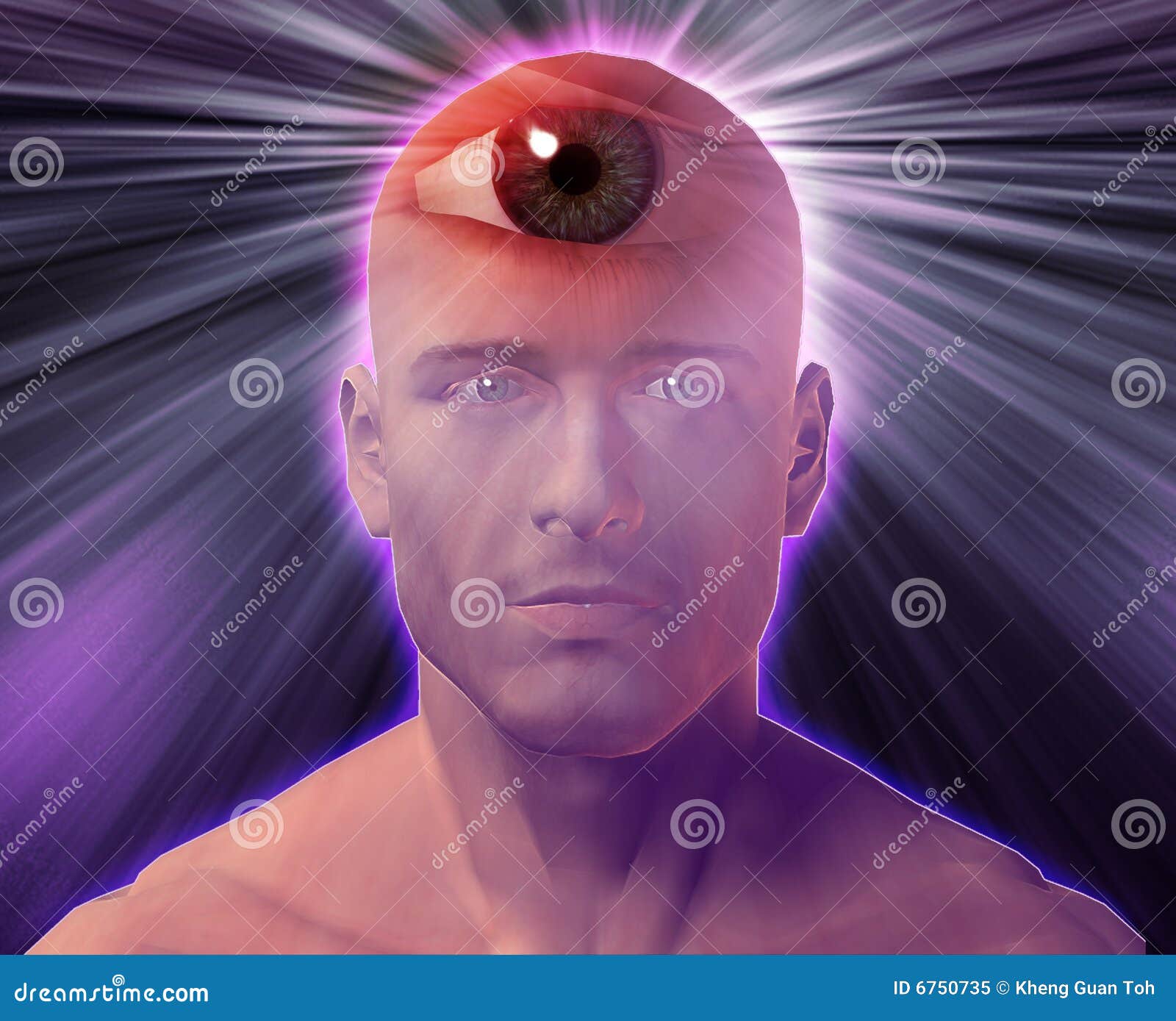 Third eye Man stock illustration. Illustration of spiritual - 6750735