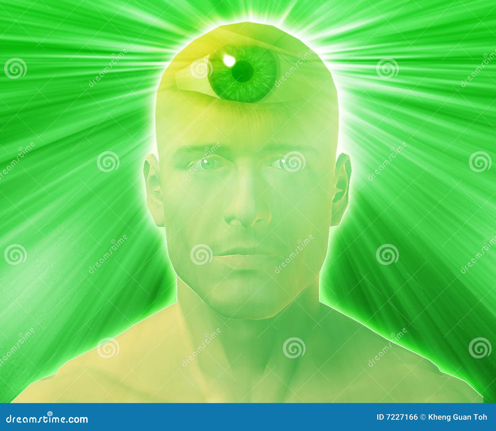 Third eye Man stock illustration. Illustration of praying - 7227166