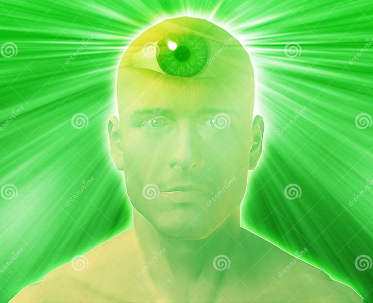 Third eye Man stock illustration. Illustration of praying - 7227166