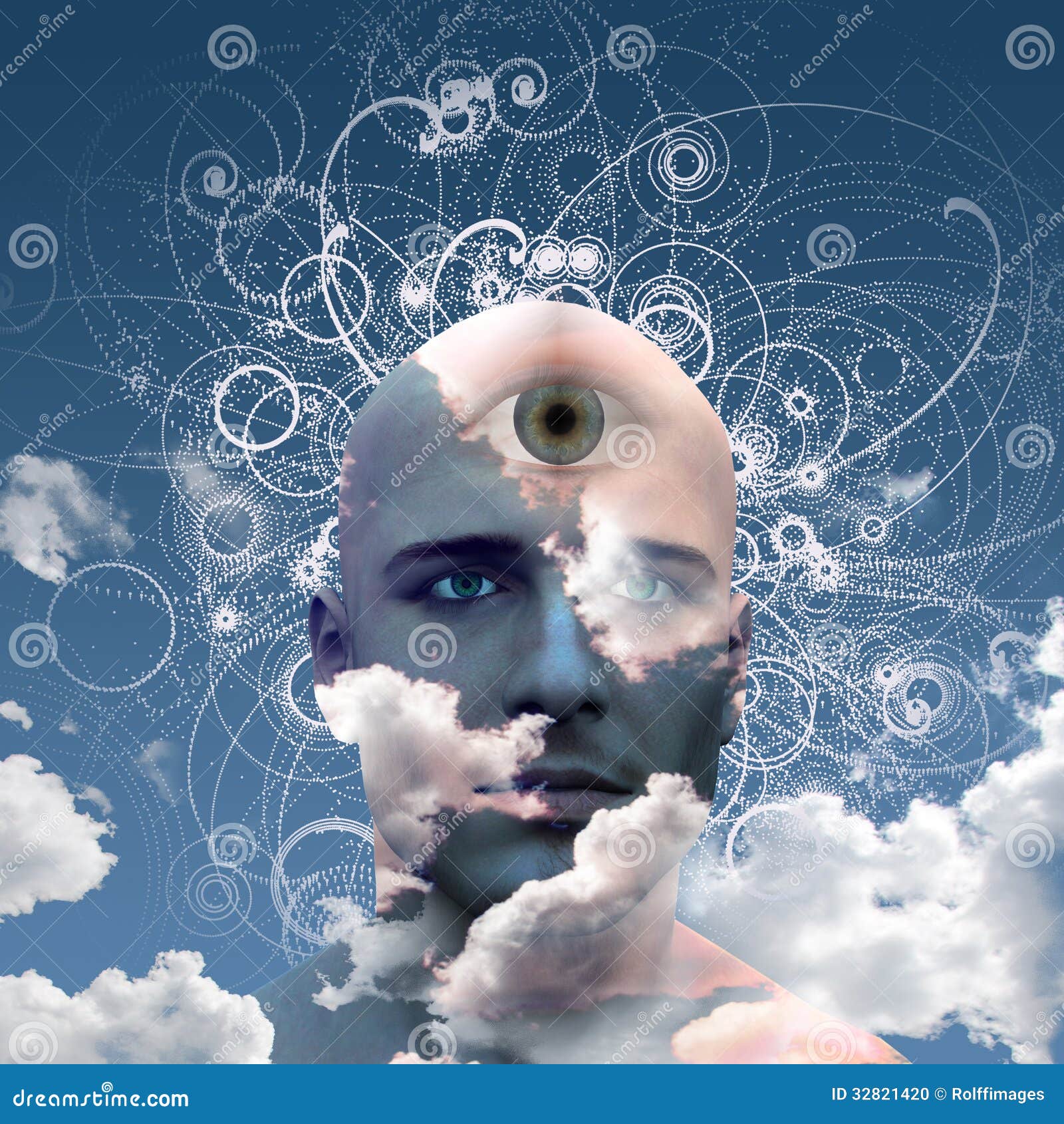Third Eye stock illustration. Illustration of head, beautiful - 32821420
