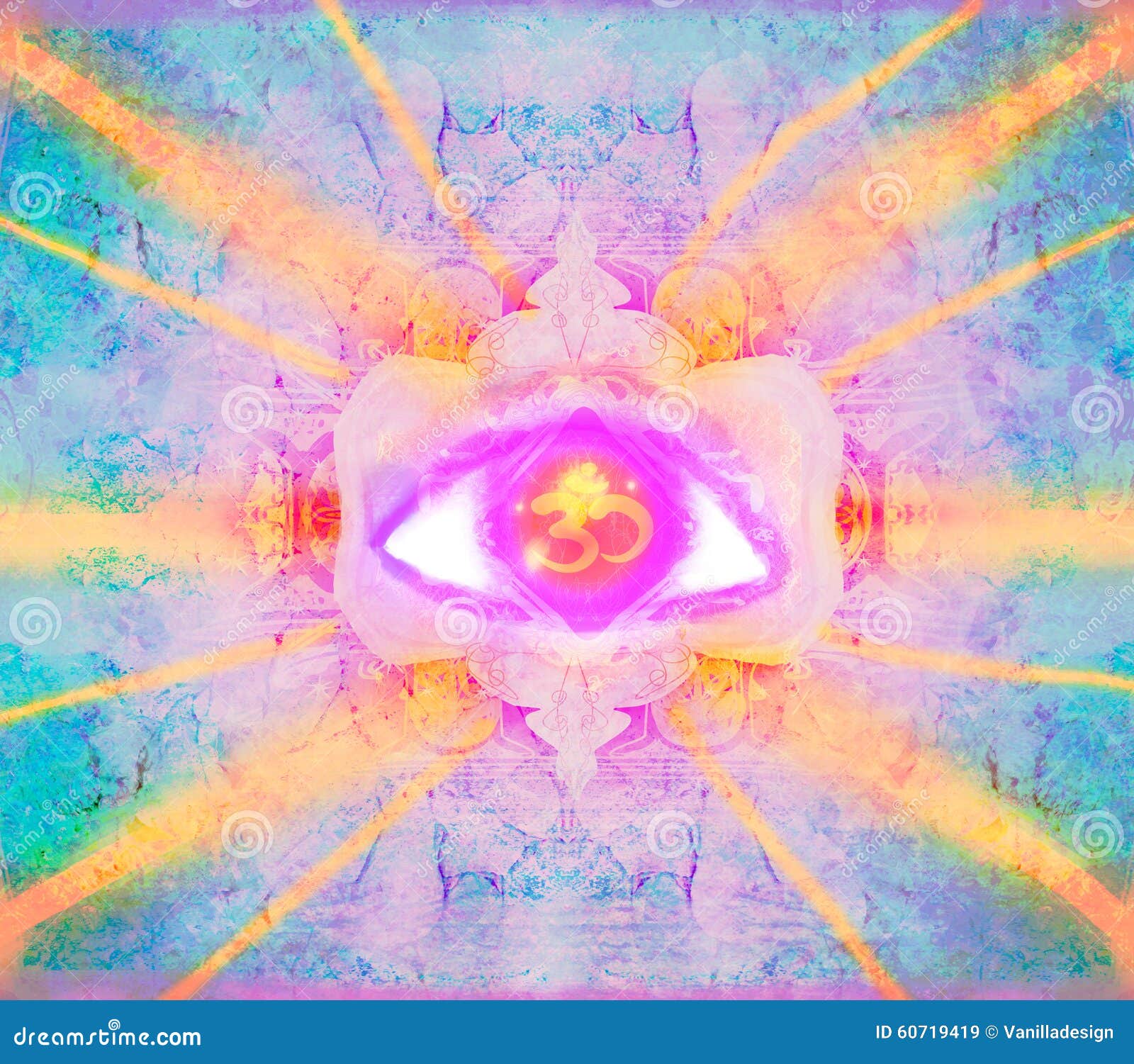 Third eye mystical sign stock illustration. Illustration of lotus ...