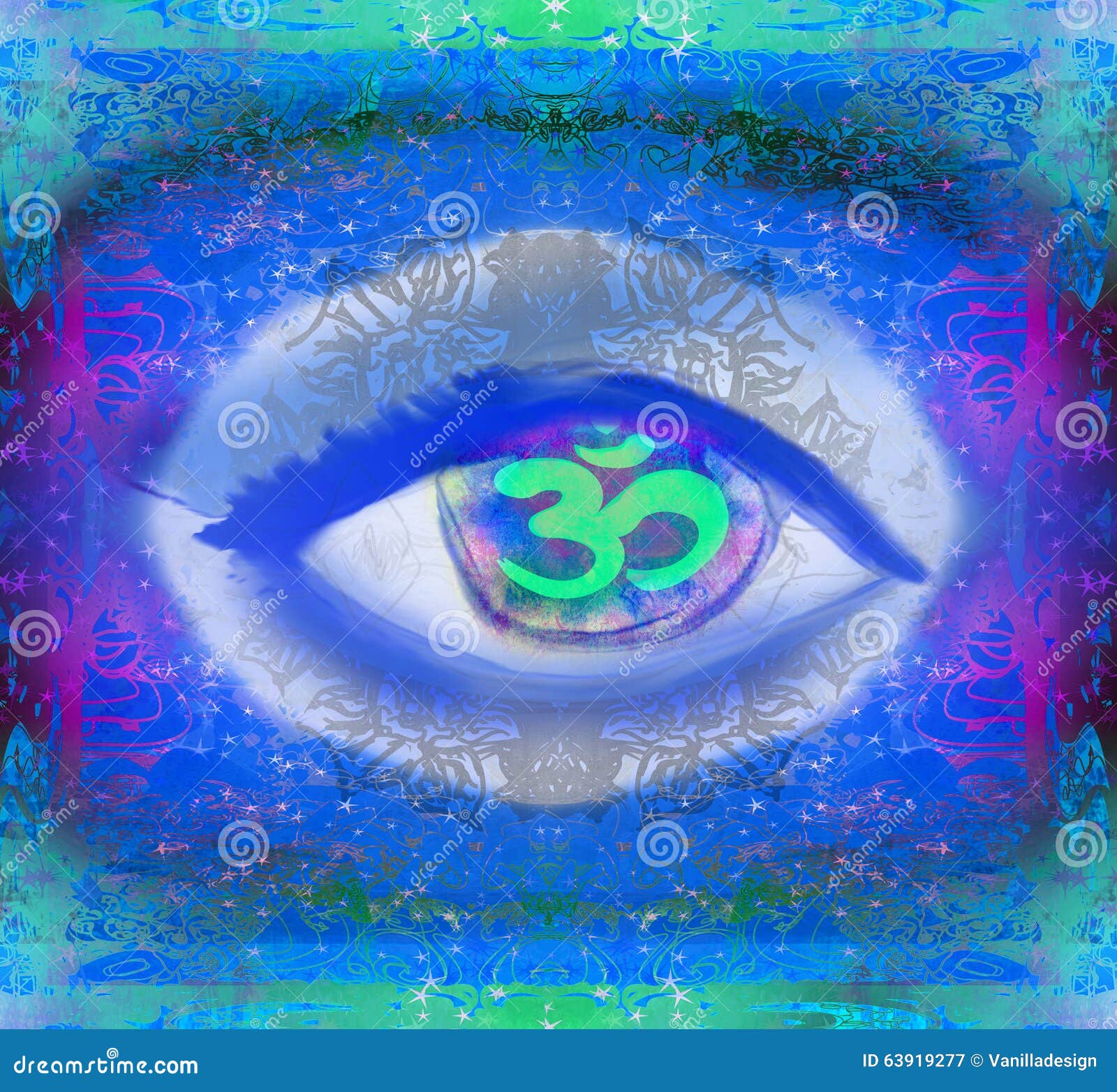Third eye mystical sign stock illustration. Illustration of holistic ...