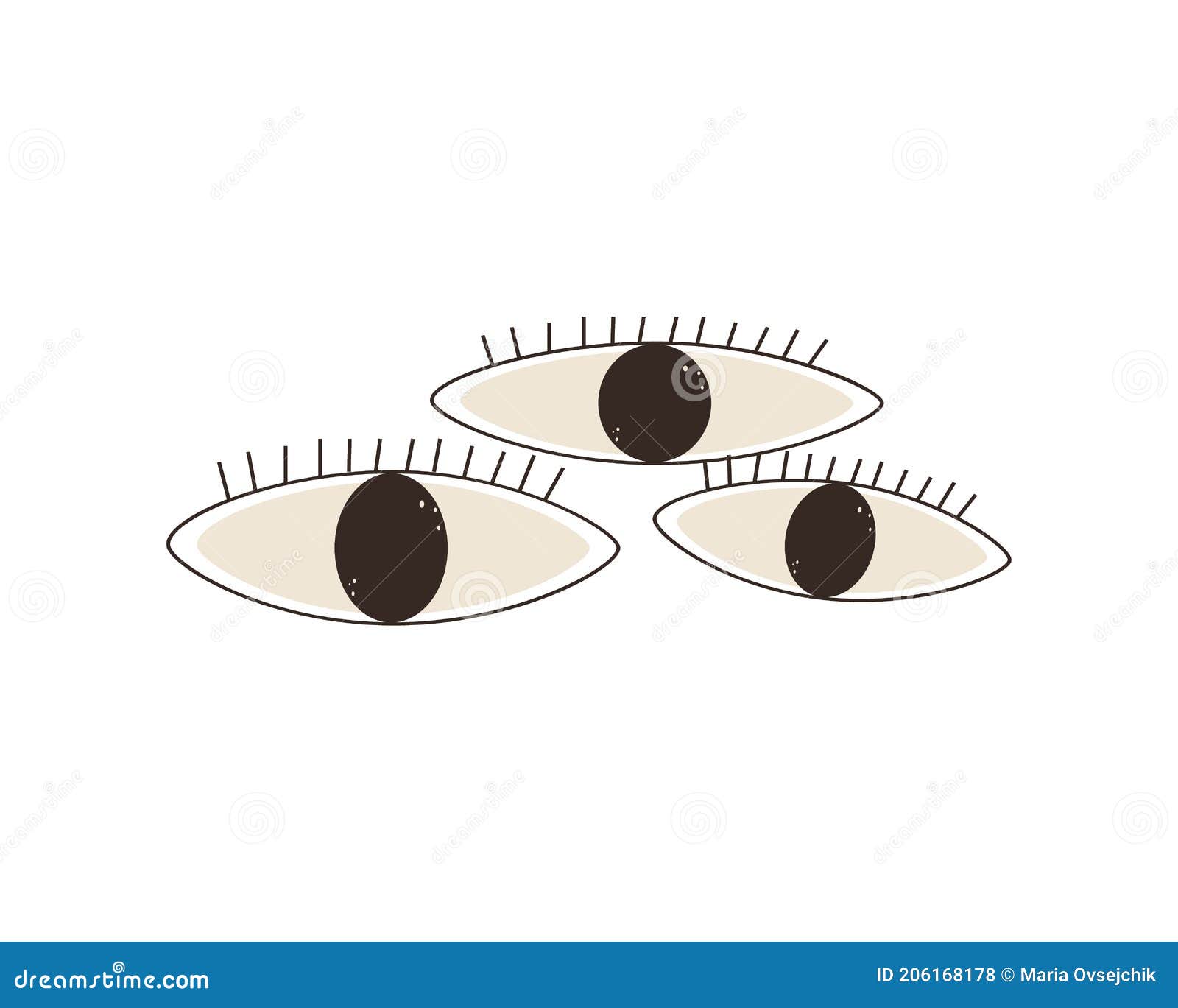 Third Eye. Set Of Eyes Flat Vector Llustration. Occult Mystical Emblem ...