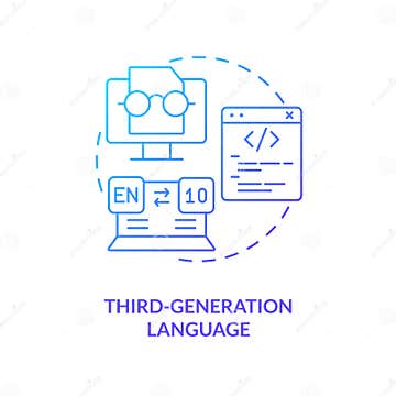 Third-generation Programming Language Blue Gradient Concept Icon Stock ...
