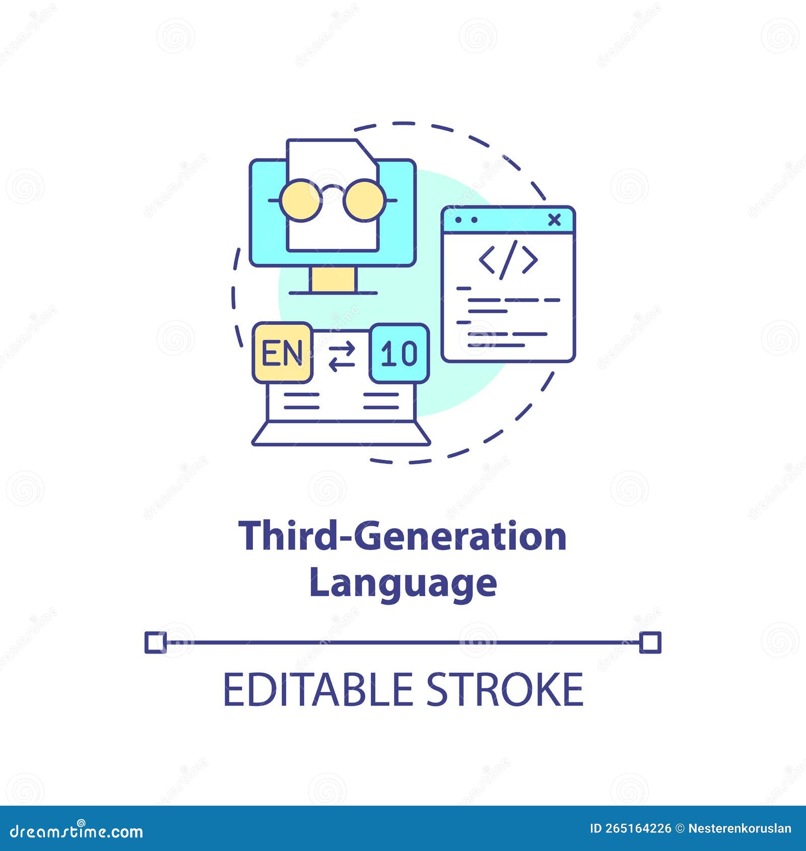 Third Generation Programming Language Concept Icon Stock Vector