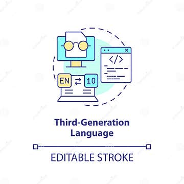 Third-generation Programming Language Concept Icon Stock Vector - Illustration of logo, readable ...