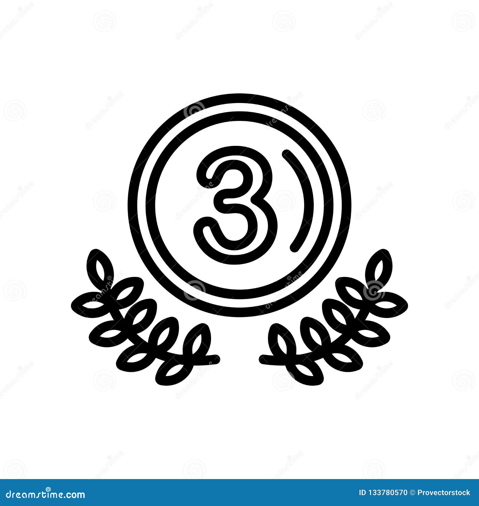 Third Icon Vector Sign and Symbol Isolated on White Background Stock ...