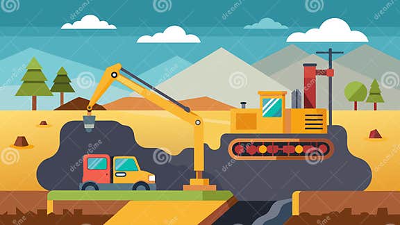 The Third Illustration Shows the Initial Digging and Excavation Process ...