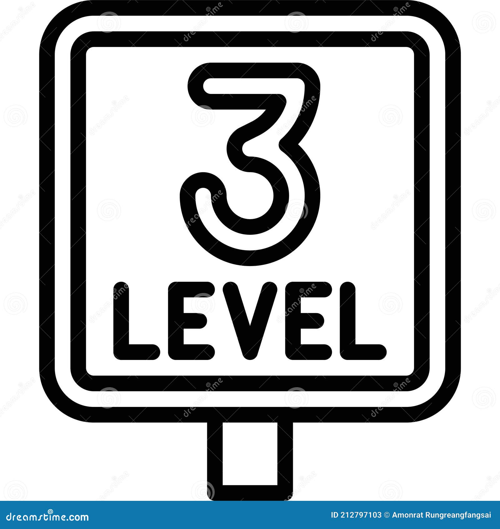 Third Level Sign Icon, Parking Lot Related Vector Stock Vector ...