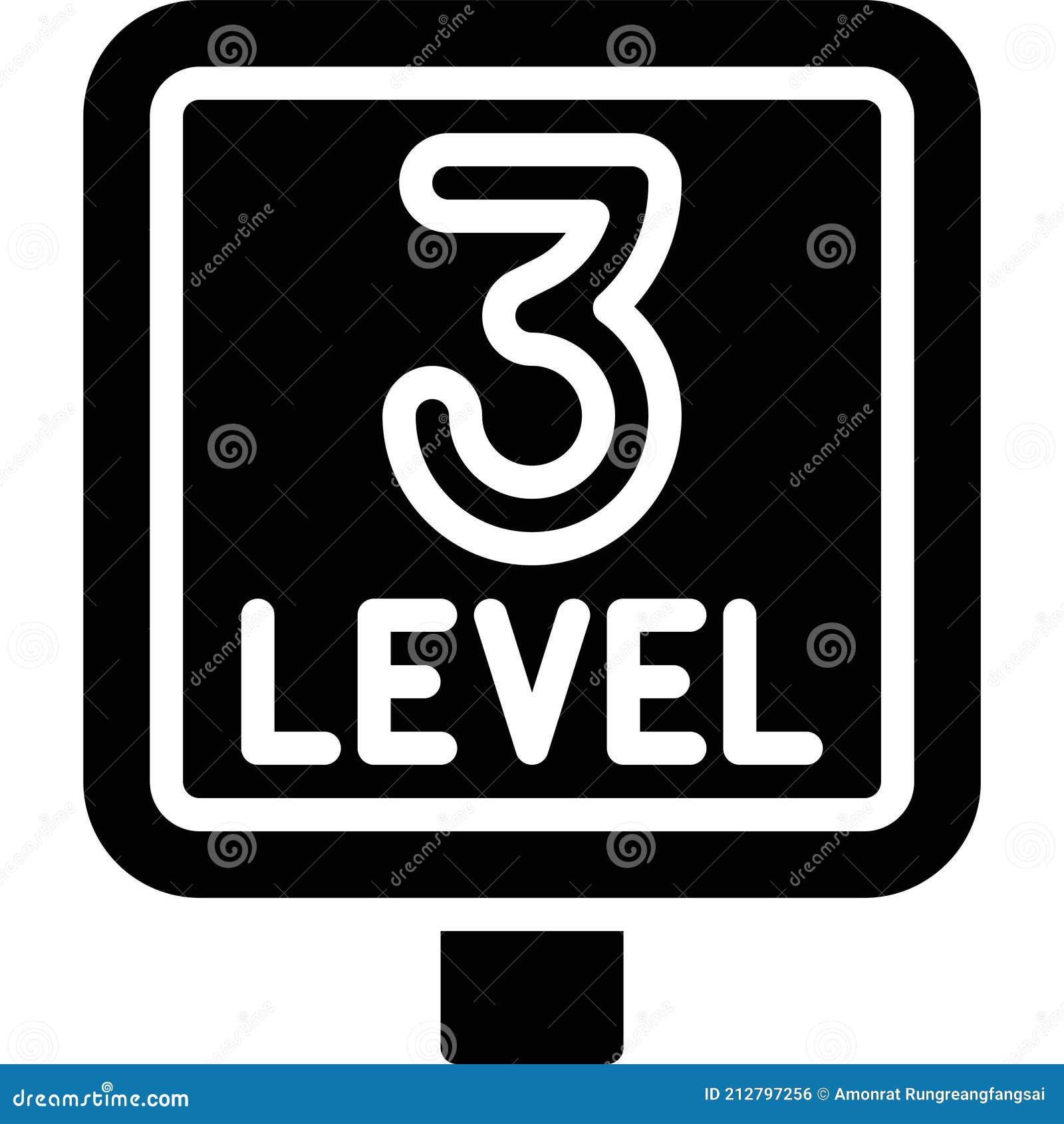Third Level Sign Icon, Parking Lot Related Vector Stock Vector ...