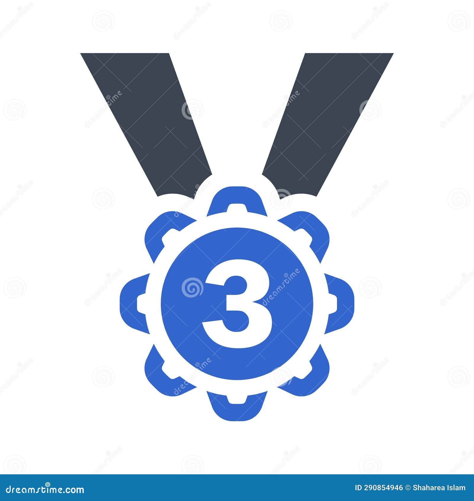 Third medal Icon stock illustration. Illustration of place - 290854946