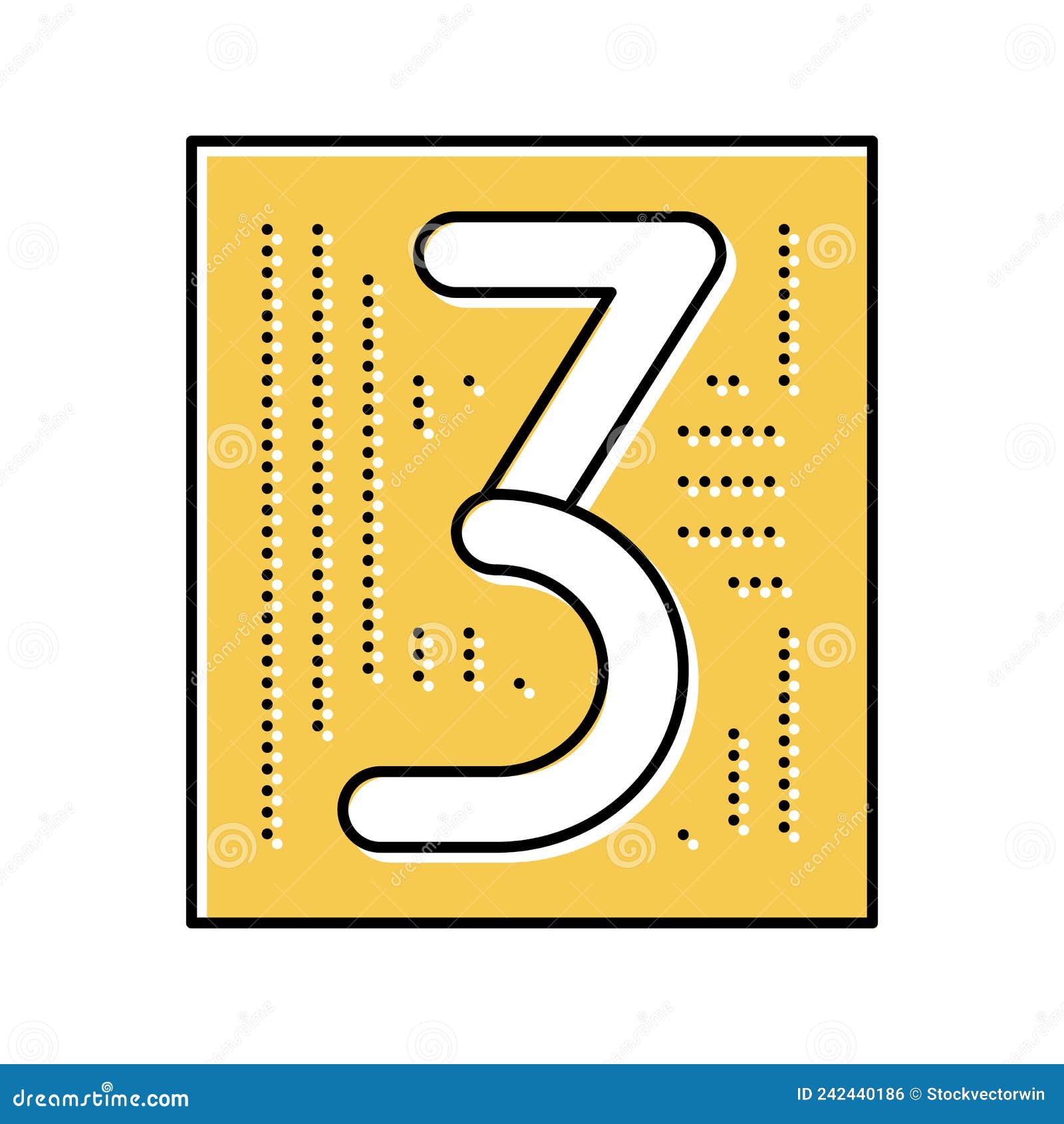 Third Number Color Icon Vector Illustration Stock Vector - Illustration ...