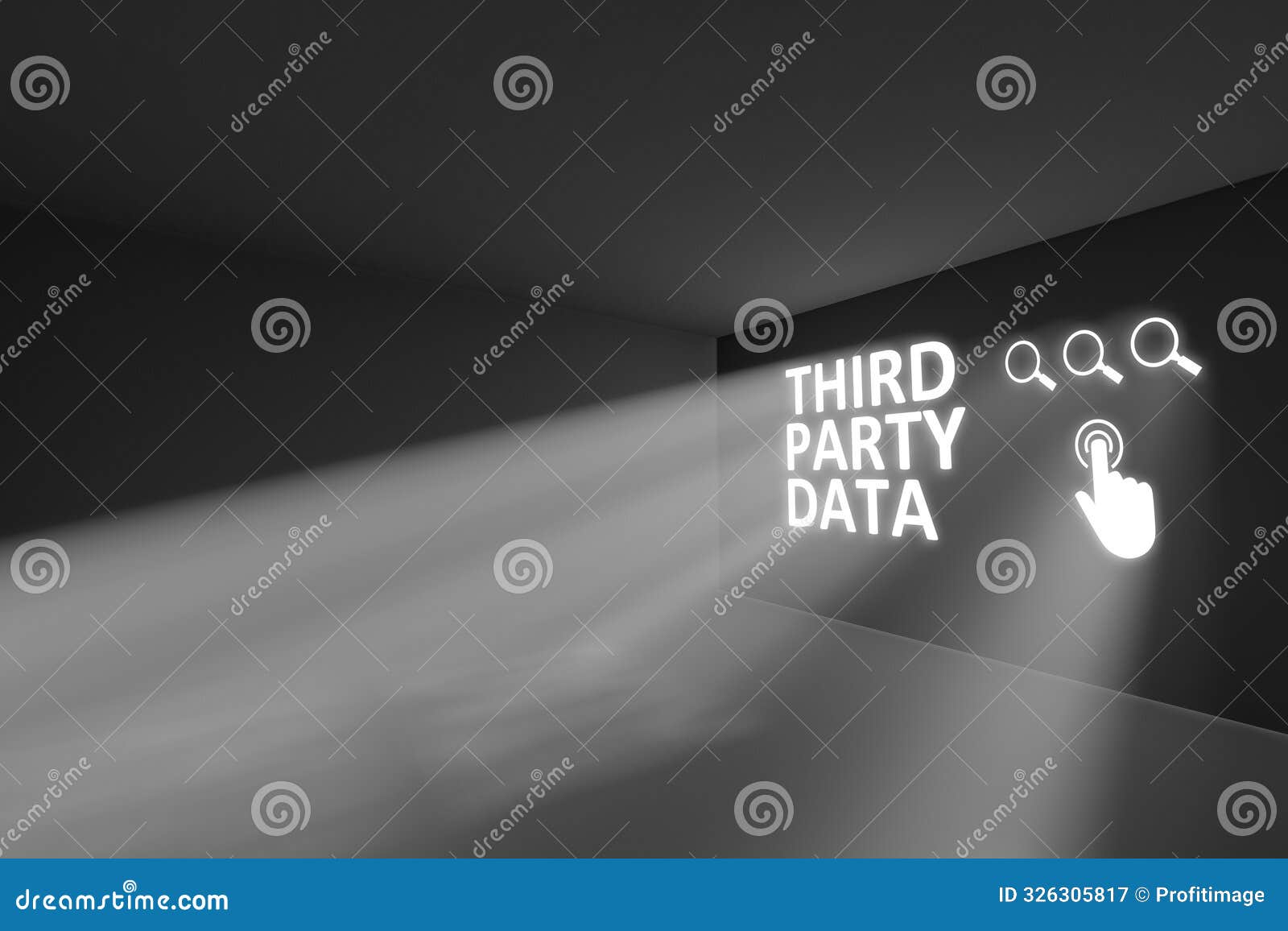 THIRD PARTY DATA Rays Volume Light Concept 3d Stock Illustration ...