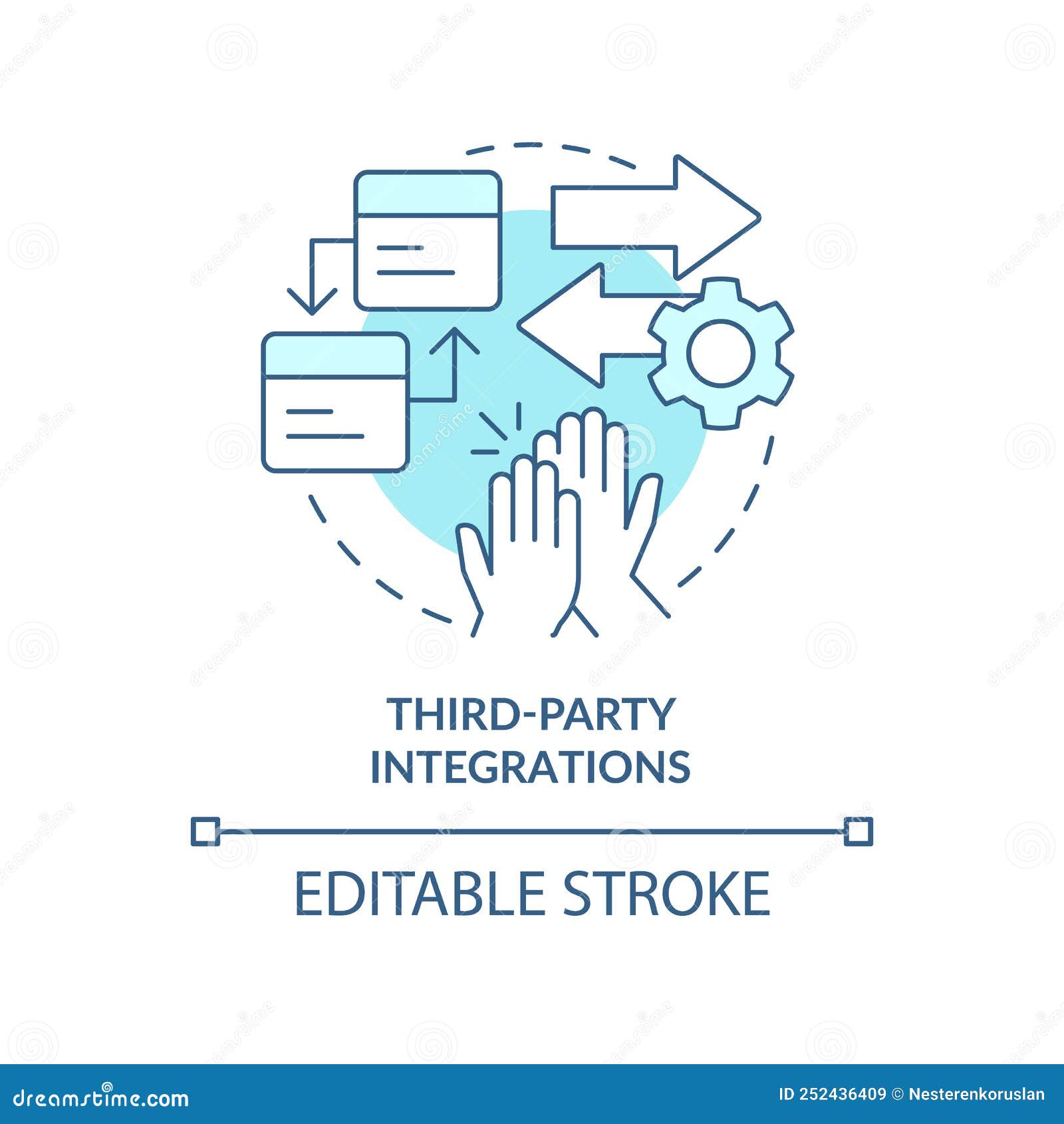 Third Party Integrations Turquoise Concept Icon Stock Vector ...