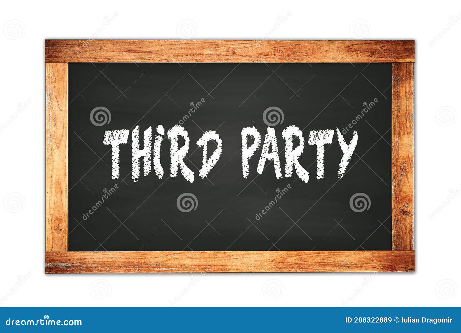 THIRD PARTY Text Written on Wooden Frame School Blackboard Stock Image ...