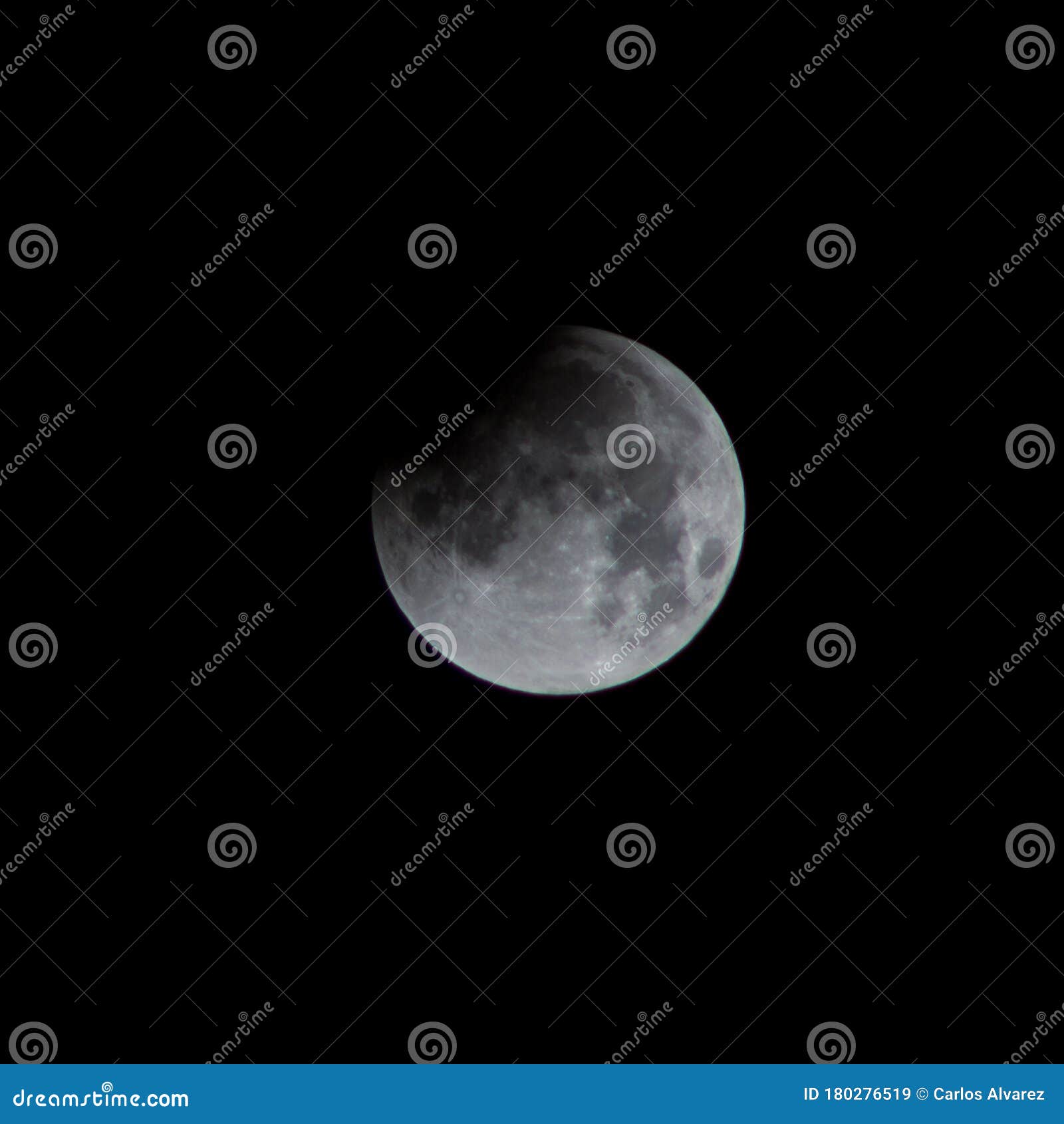 Third Phase of a Moon Eclipse Stock Image - Image of astrophysical ...