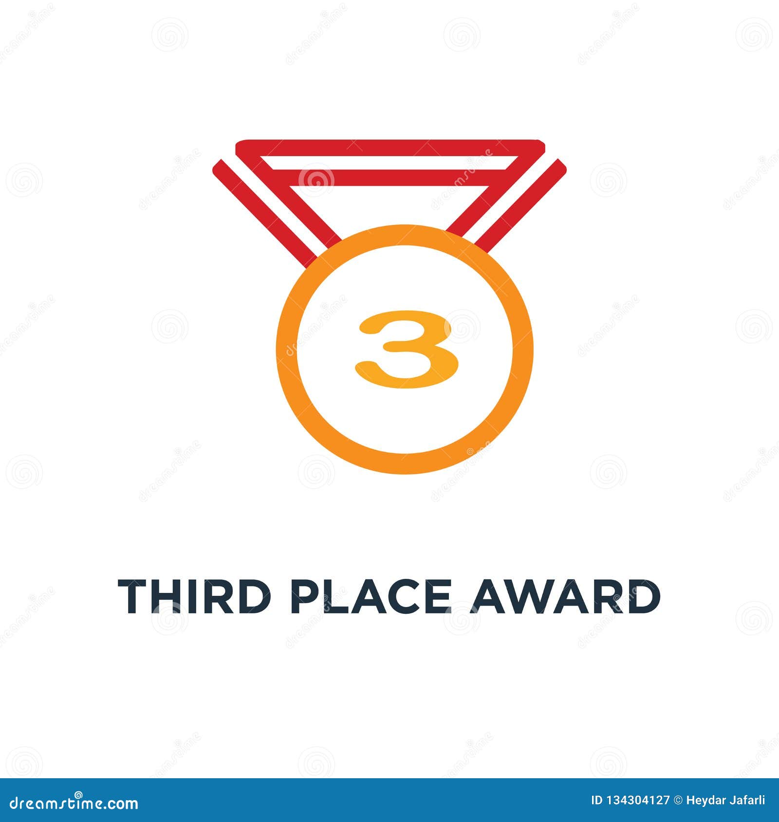 Third Place Award Icon. Prize for Winner Concept Symbol Design Stock ...