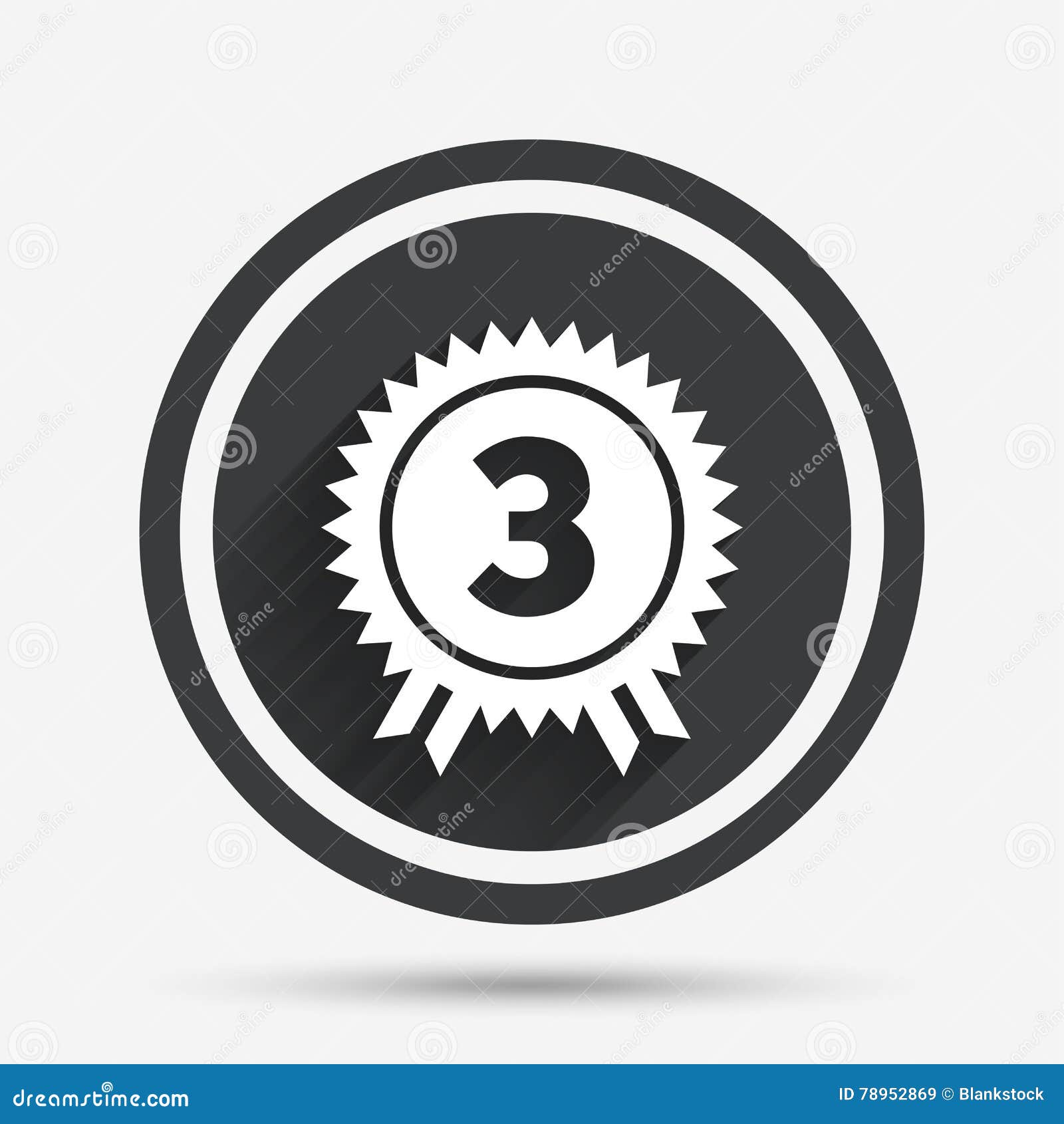 Third Place Award Sign Icon. Prize for Winner. Stock Vector ...