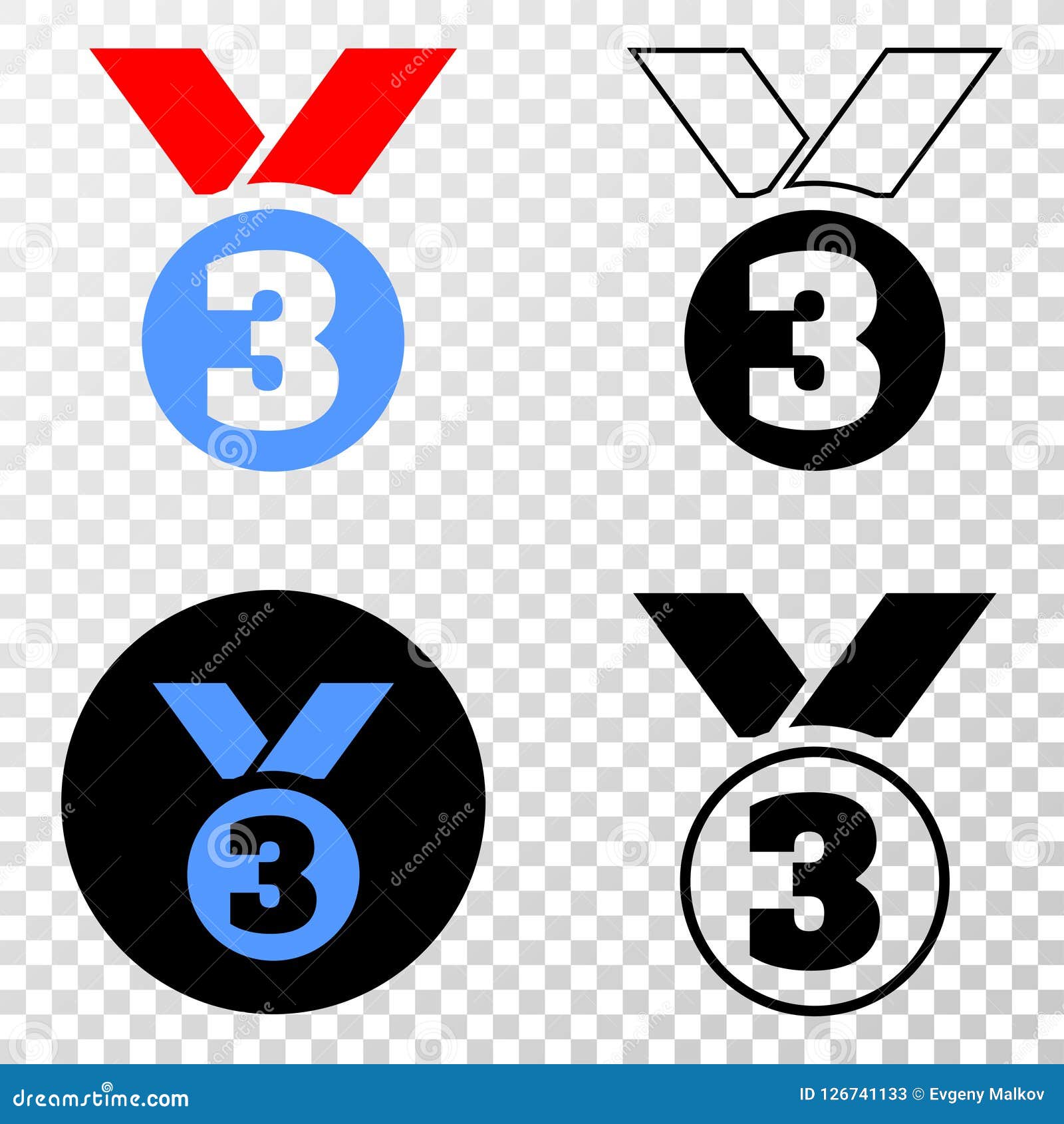 Third Place Award Vector EPS Icon with Contour Version Stock Vector ...