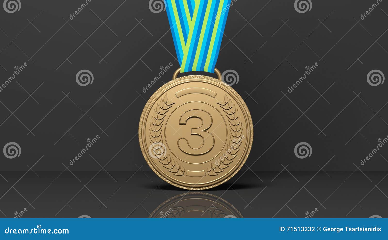 Third Place Medal on Black Background Stock Illustration - Illustration ...