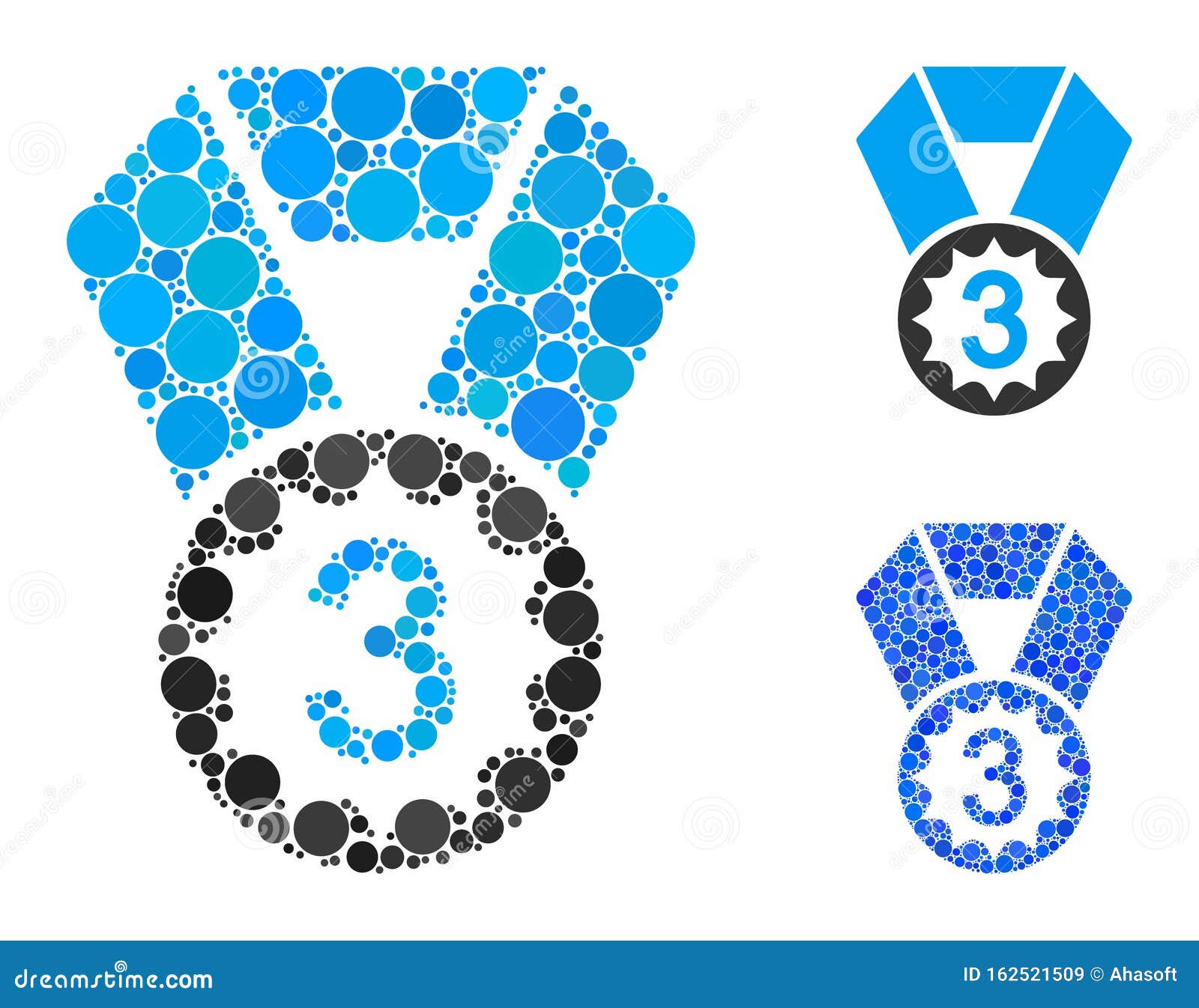 Third Place Mosaic Icon of Round Dots Stock Vector - Illustration of ...