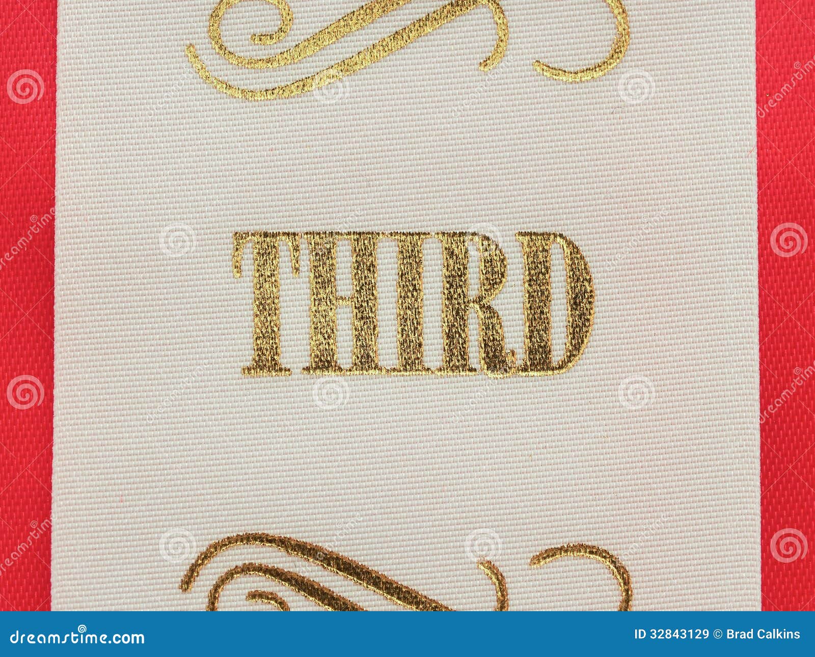 Third place ribbon stock image. Image of winner, ribbon - 32843129