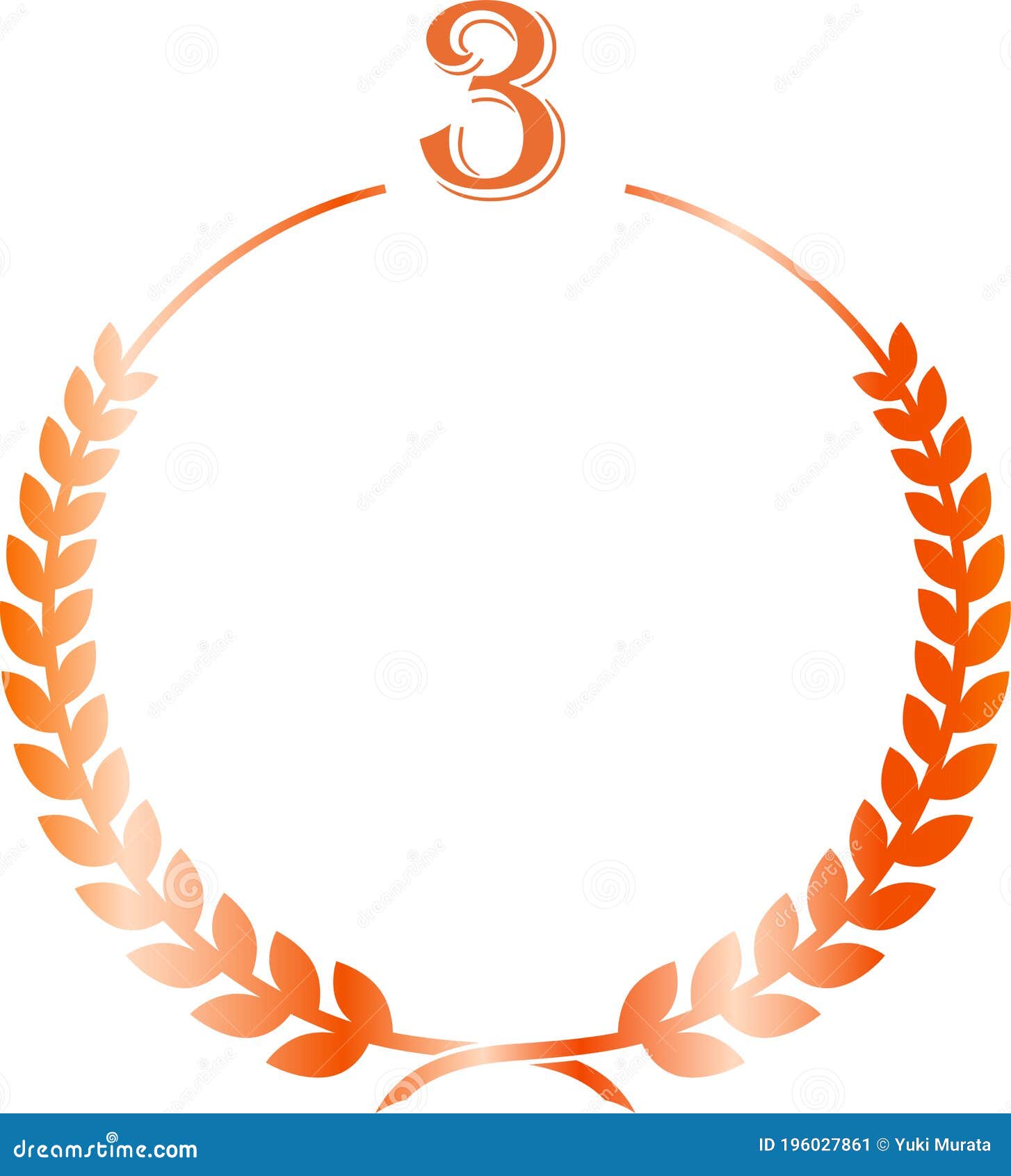 Third Place Round Frame of Copper Laurel and Crown Stock Vector ...