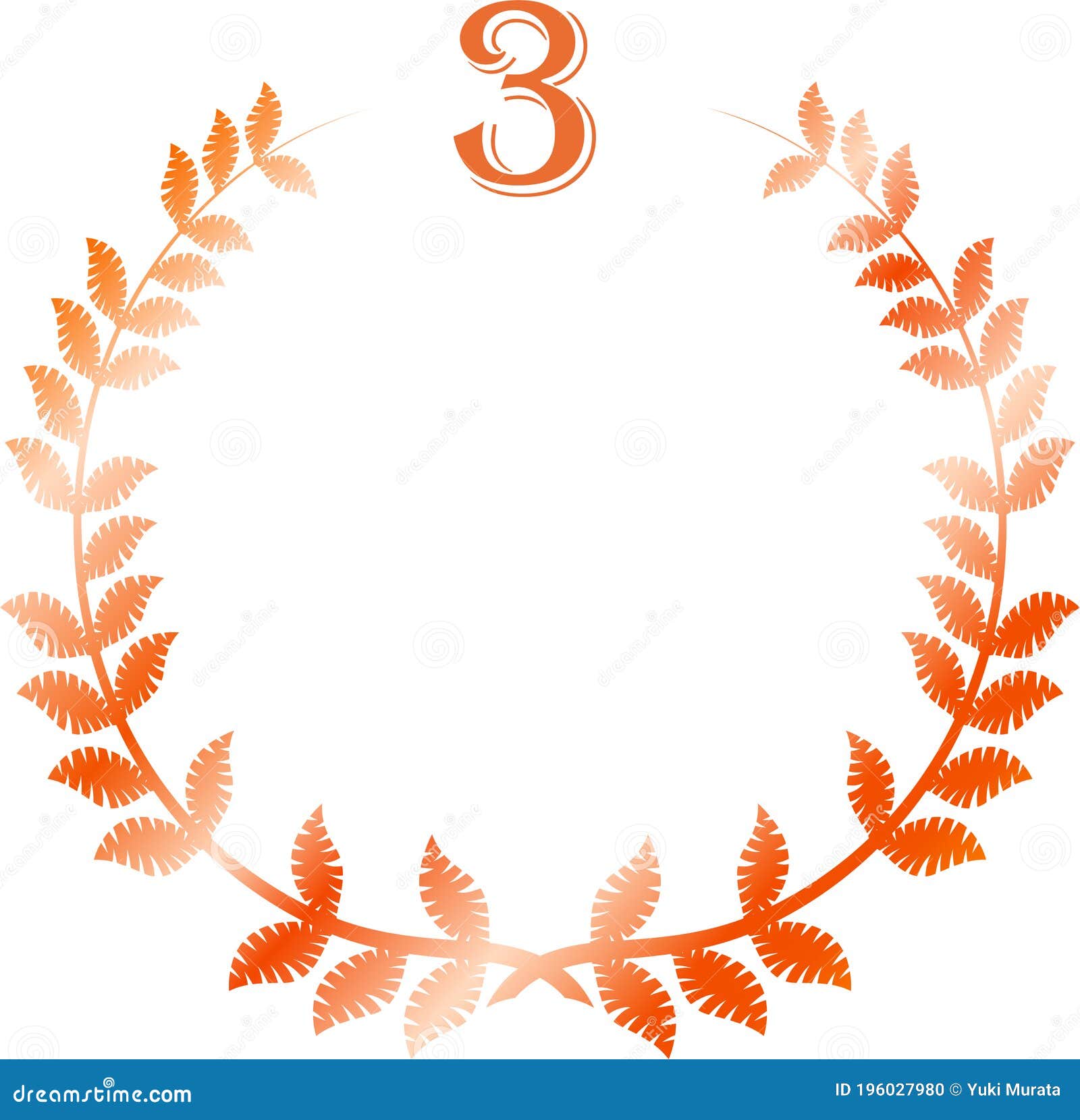 Third Place Round Frame of Copper Laurel and Crown Stock Vector ...