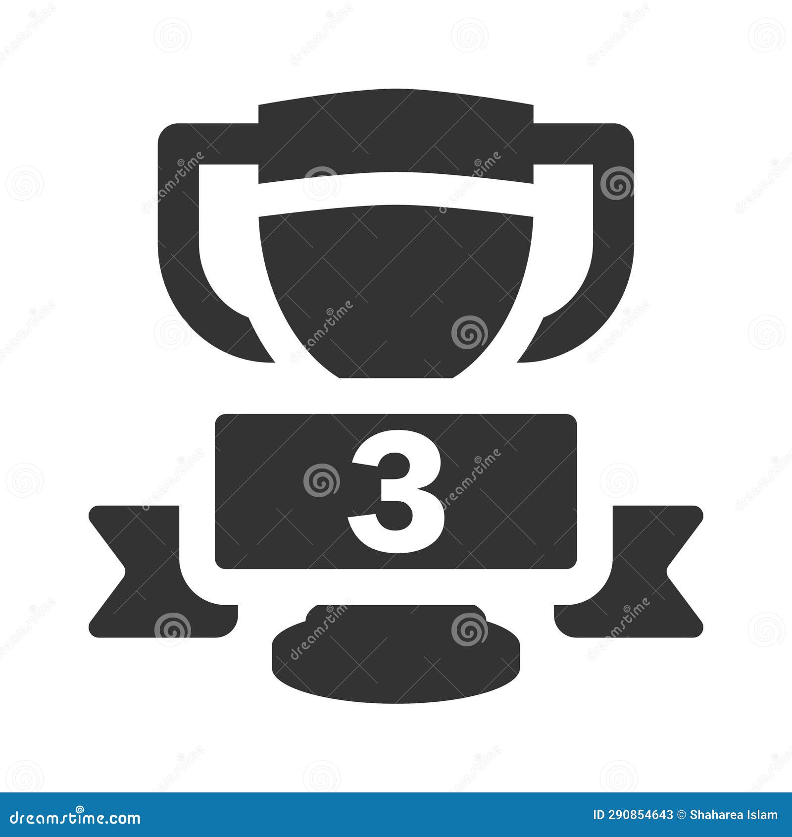Third place trophy Icon stock illustration. Illustration of symbol ...