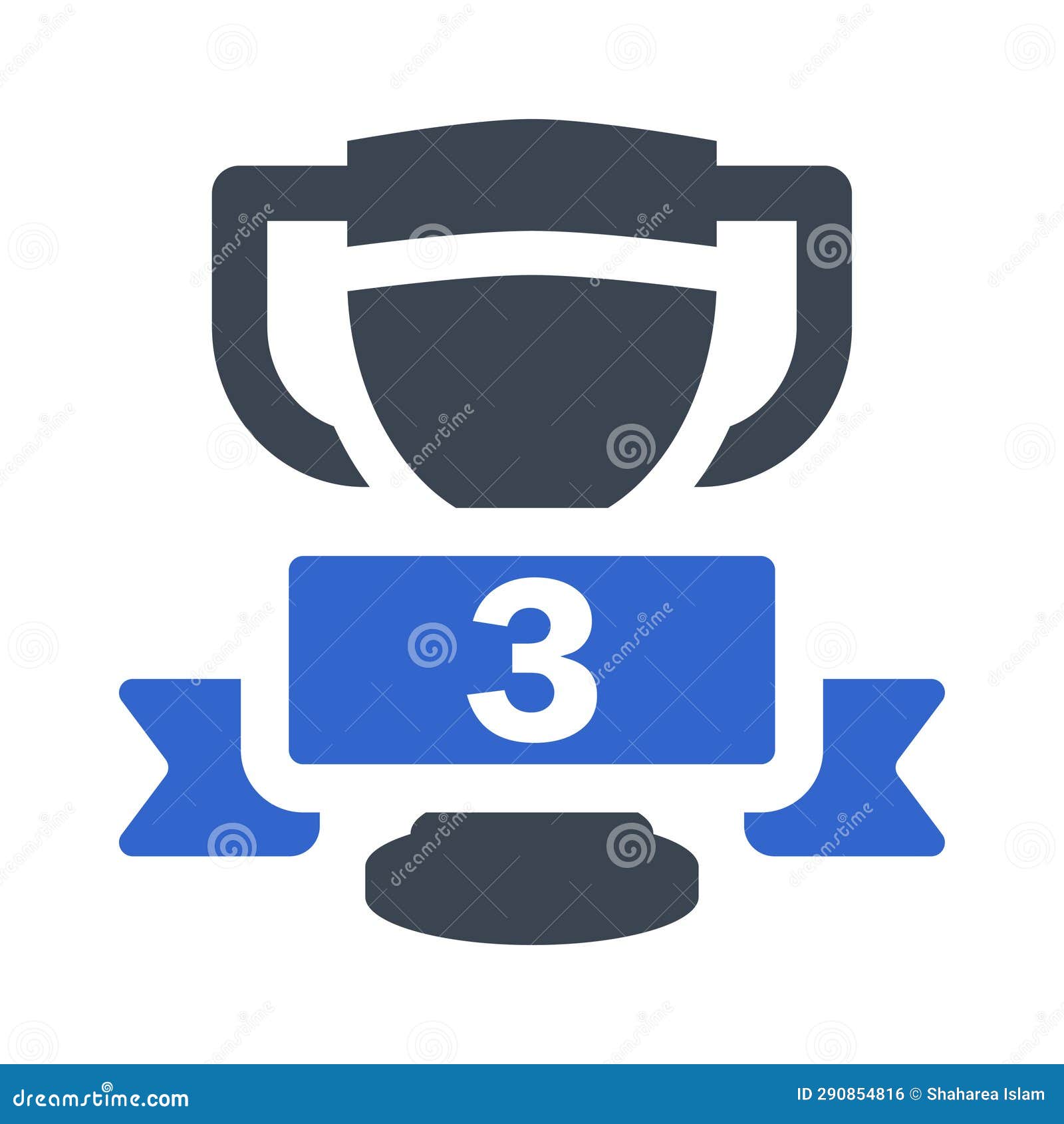 Third place trophy Icon stock illustration. Illustration of trophy ...