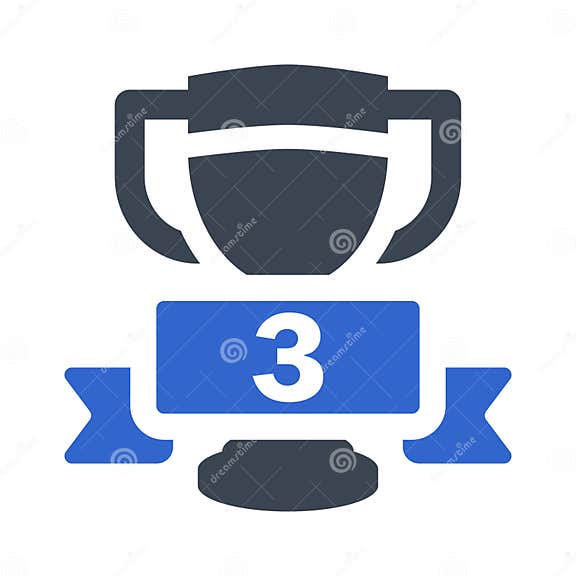 Third place trophy Icon stock illustration. Illustration of trophy ...