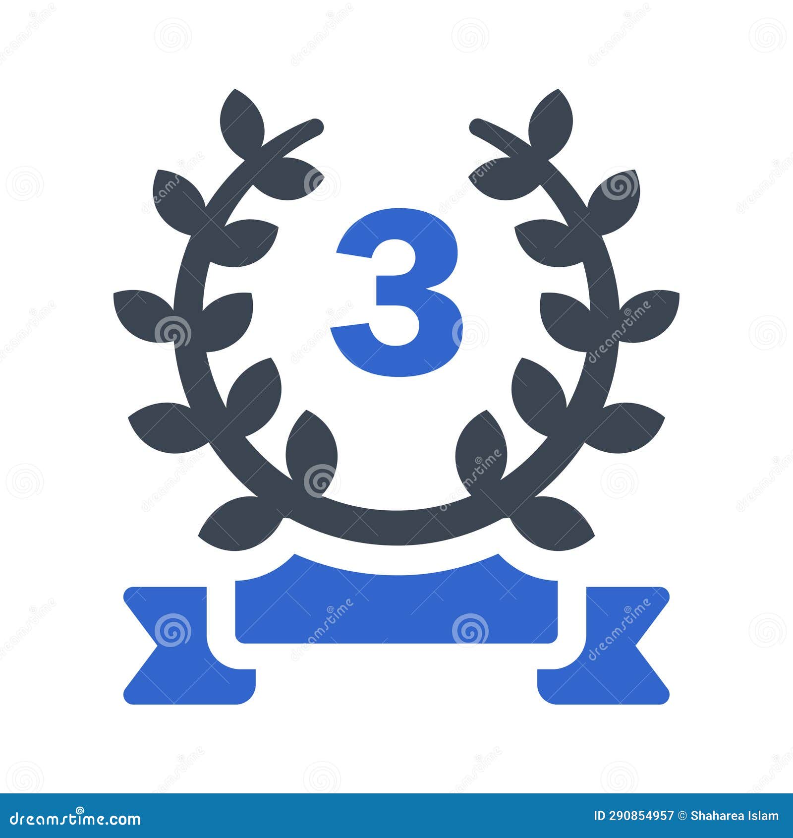 Third place wreath Icon stock illustration. Illustration of award ...