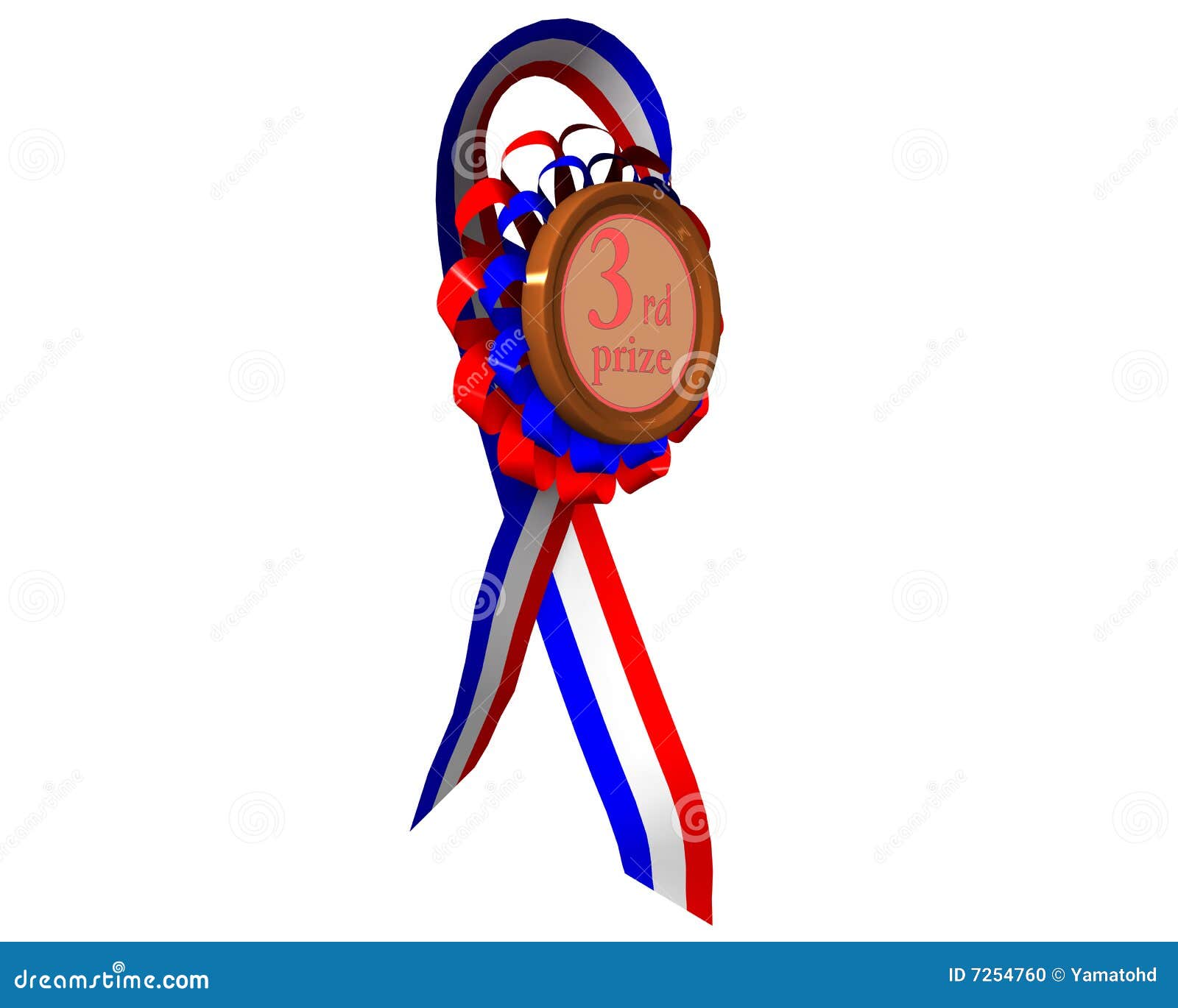 Third prize medal rotated stock illustration. Image of gold - 7254760