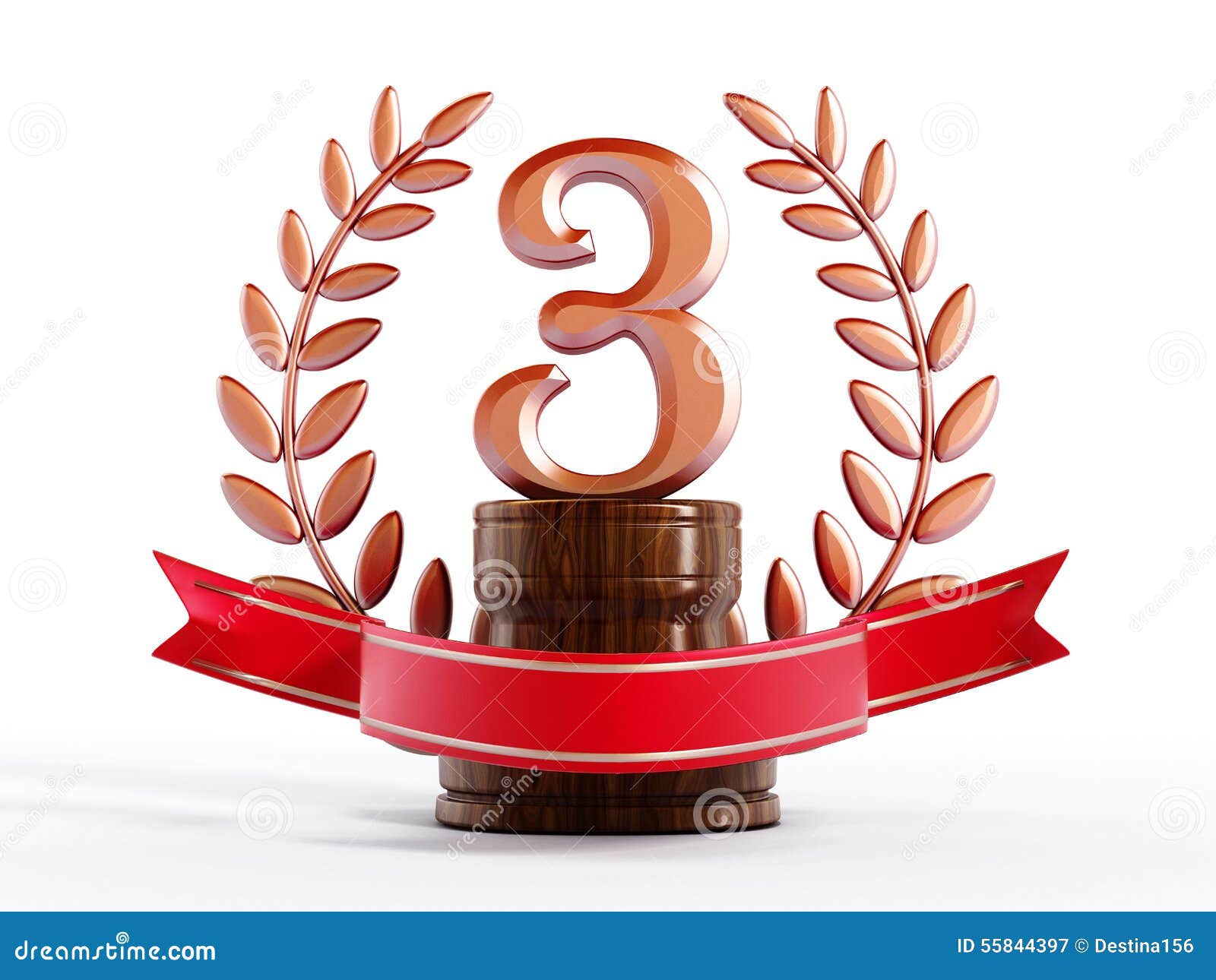 Third prize trophy stock illustration. Illustration of place - 55844397