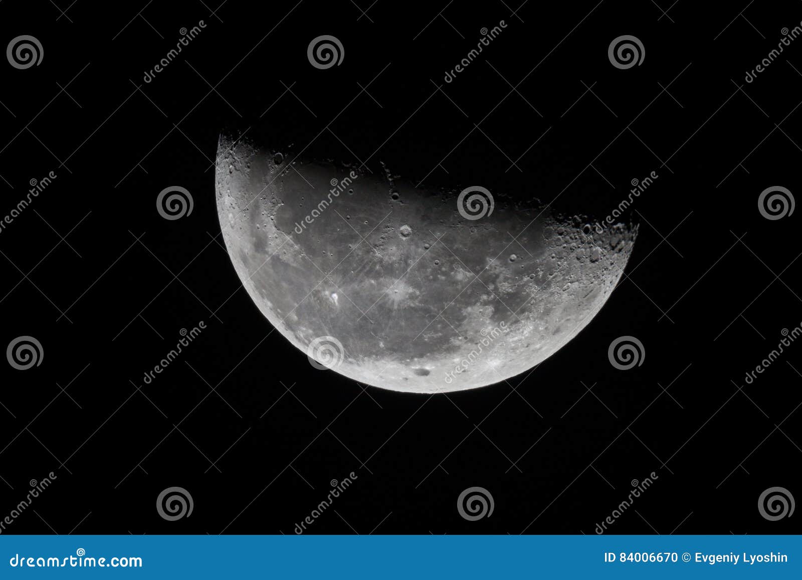 Third quarter moon. stock photo. Image of astronomy, universe - 84006670