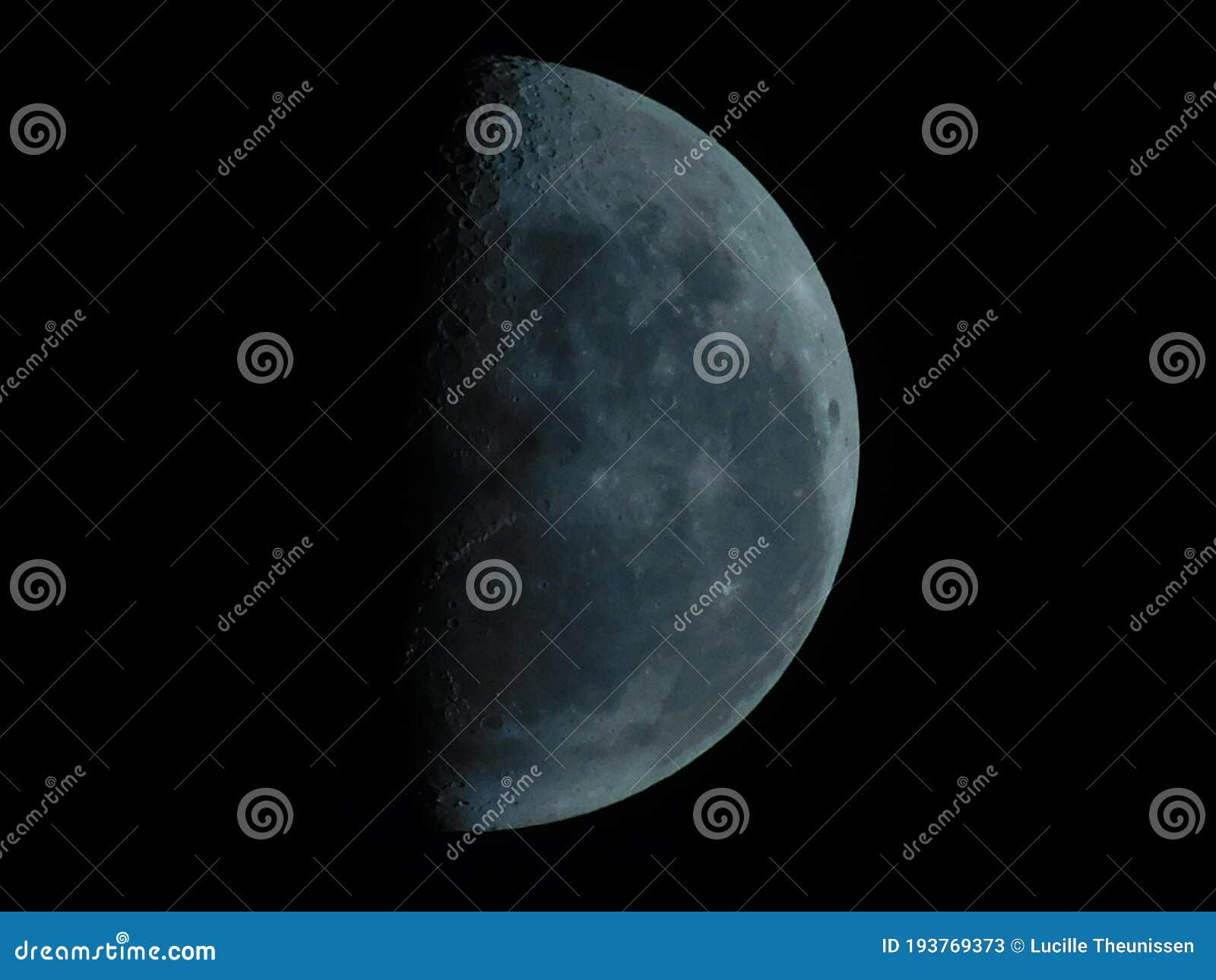 Third Quarter Phase of the Moon at Night Stock Image - Image of ...