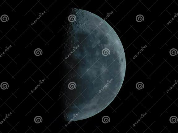 Third Quarter Phase of the Moon at Night Stock Image - Image of ...