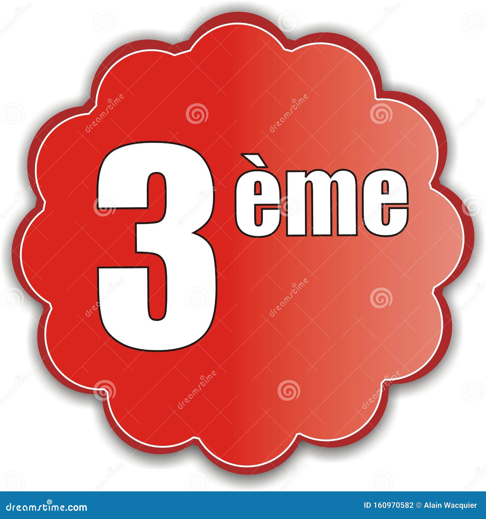 Third ranking button stock vector. Illustration of noted - 160970582