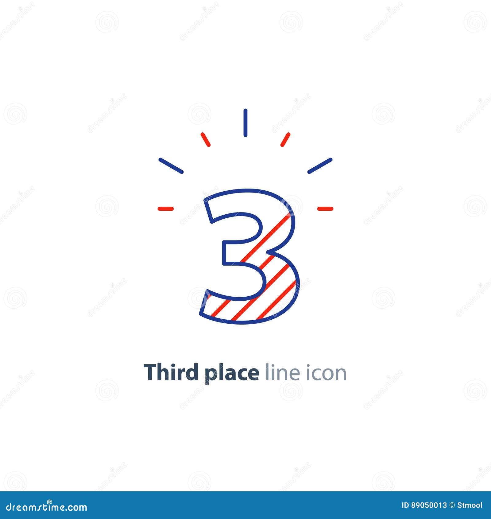 Third Step Concept Illustration, Achievement Level Linear Icon Stock ...