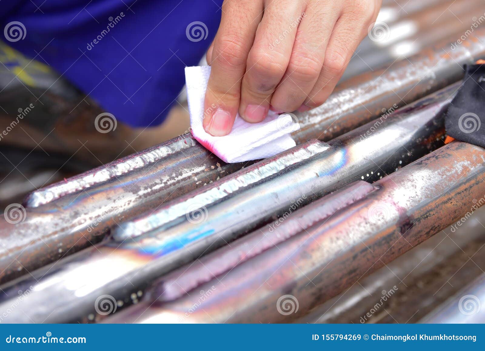 The Third Step of Penetrant Testing PT Stock Image - Image of color ...