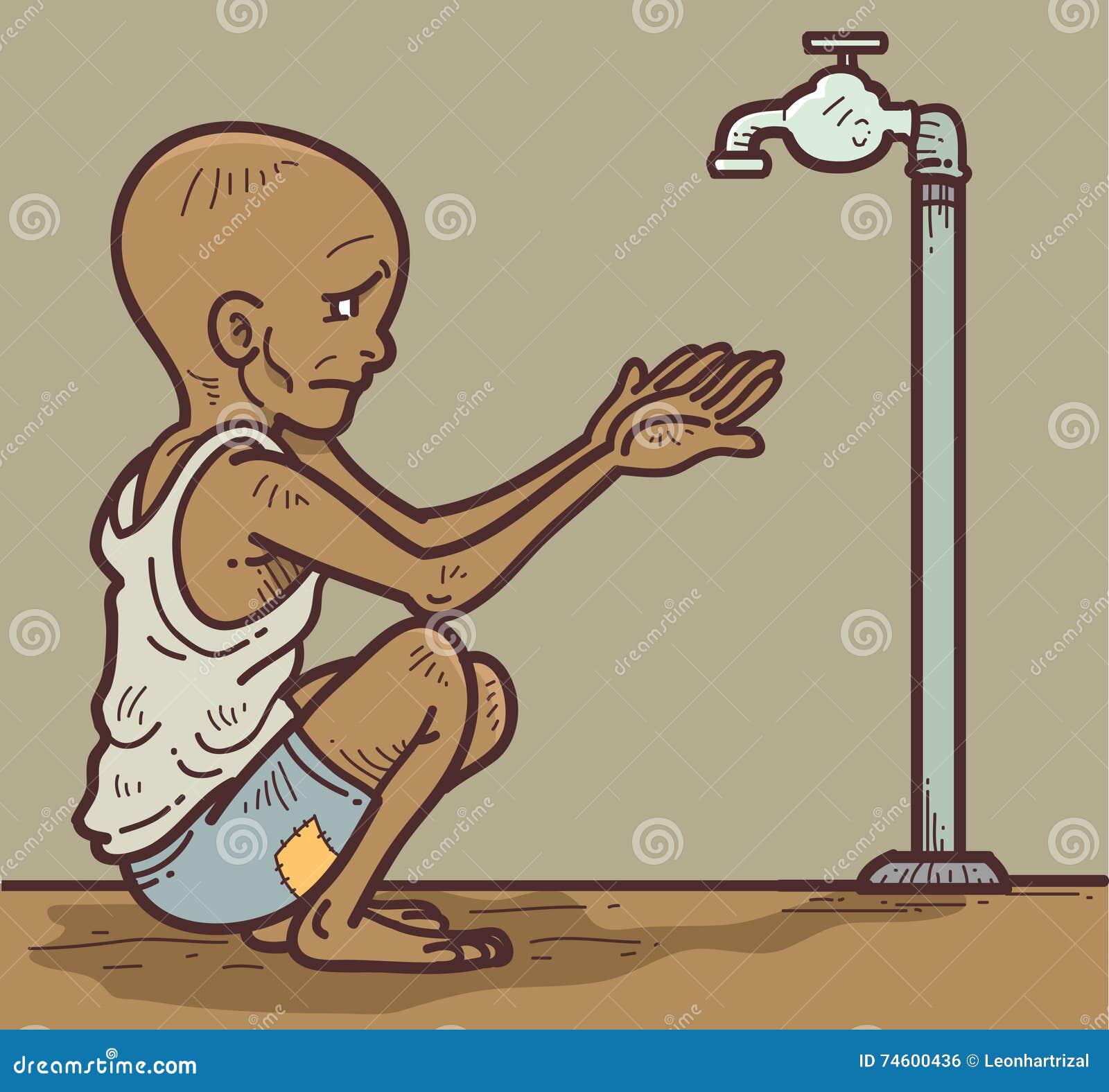 Thirst and hunger stock vector. Illustration of batter - 74600436