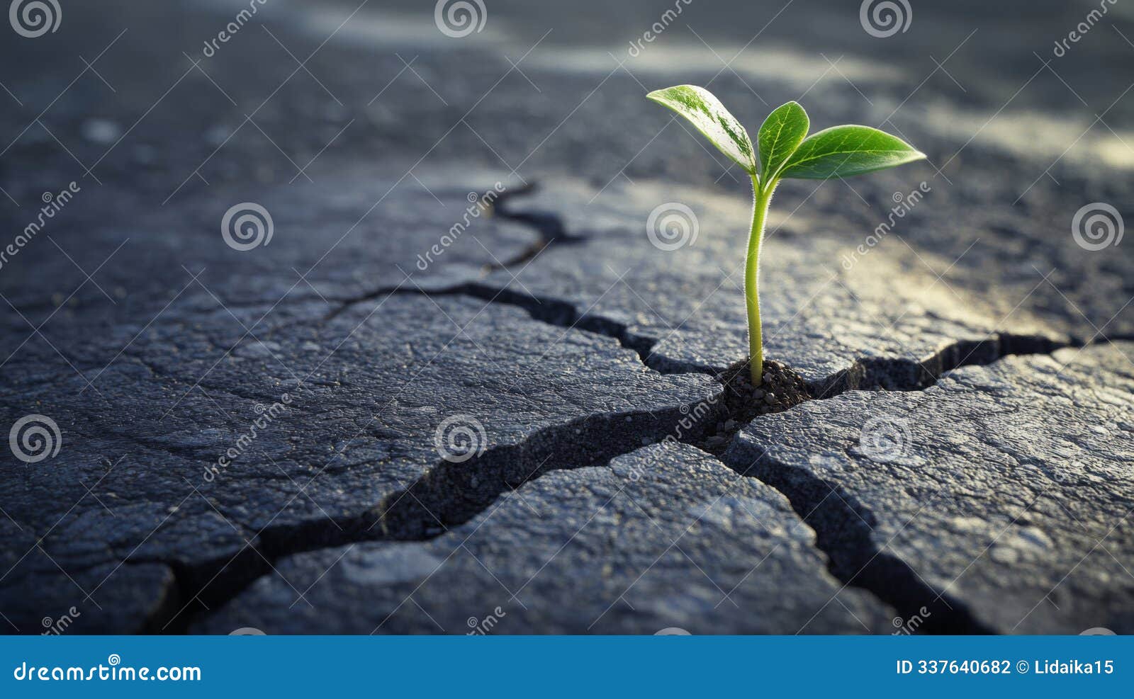 Thirst for Life: Sprout Breaking through Asphalt Stock Illustration ...