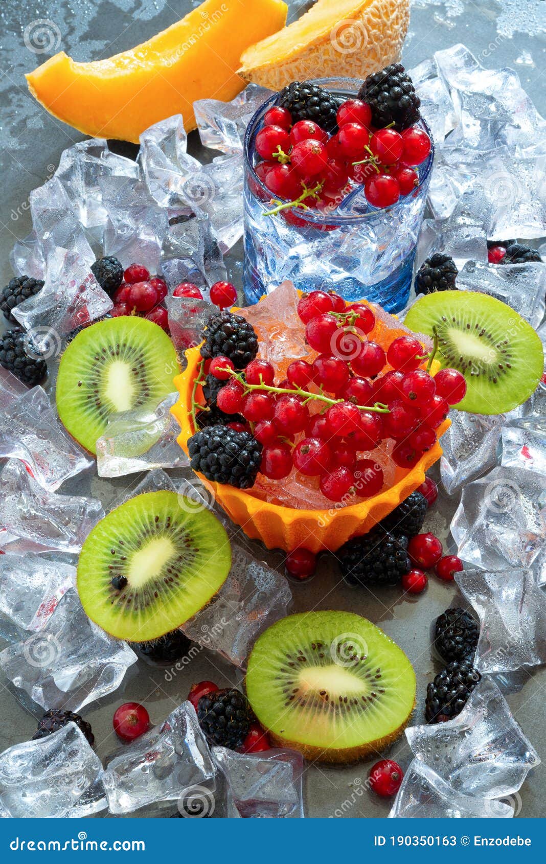 Thirst Quenching Glass with Cold Water Stock Image - Image of melon ...