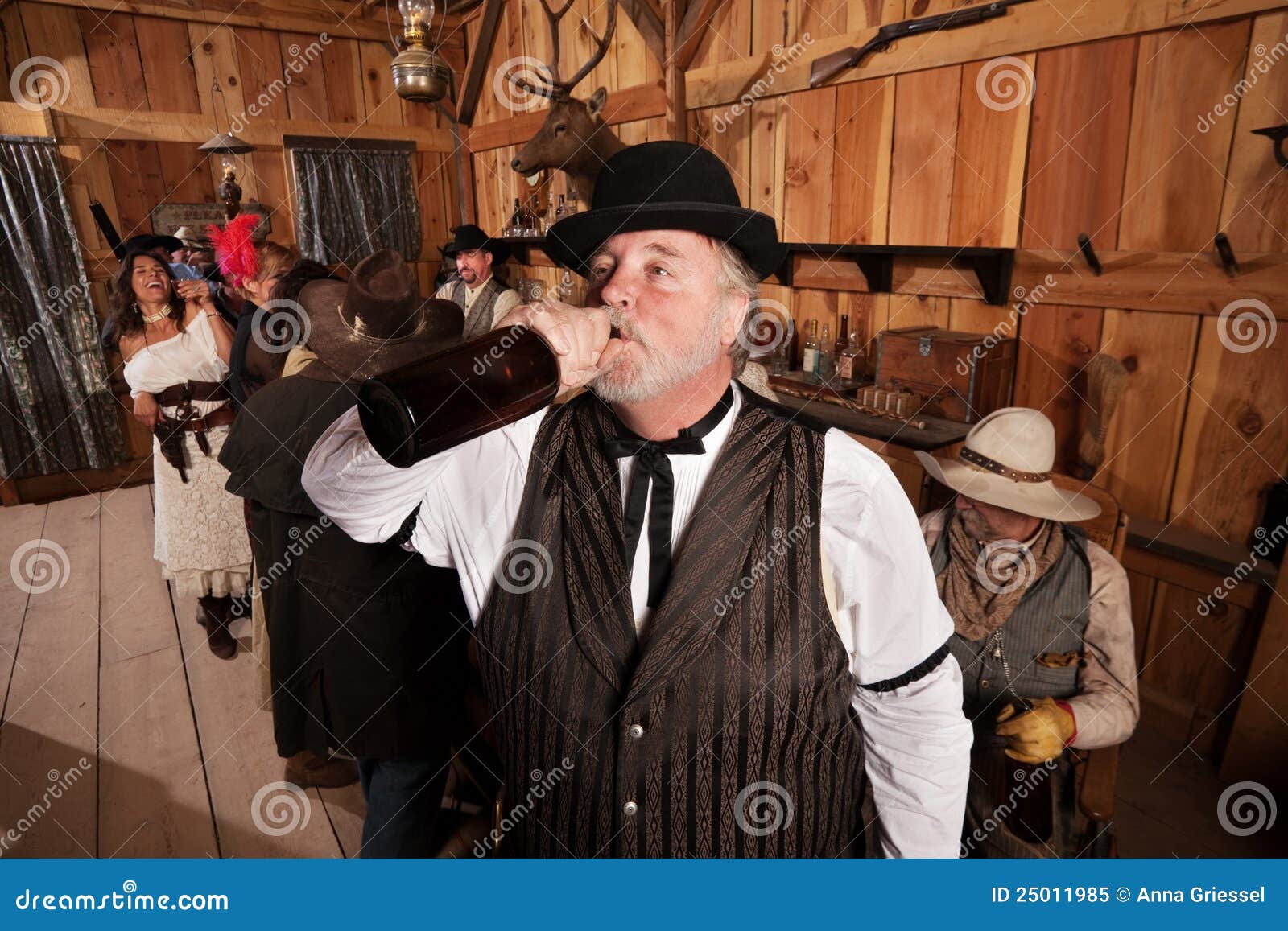 Thirsty Drunkard in Saloon stock image. Image of alcohol - 25011985