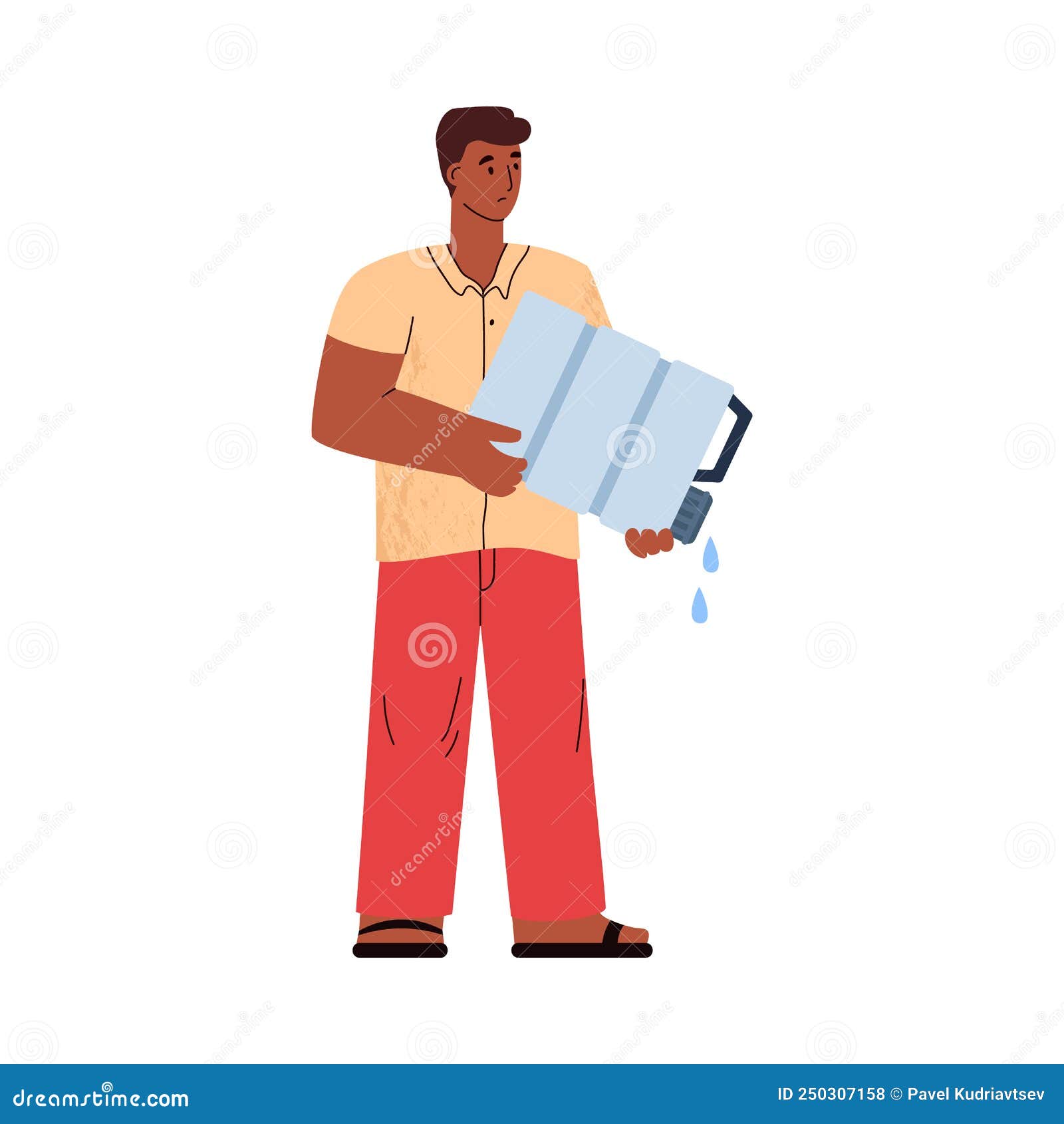 Thirsty Man with Empty Bottle of Drinking Water, Water Scarcity Concept ...