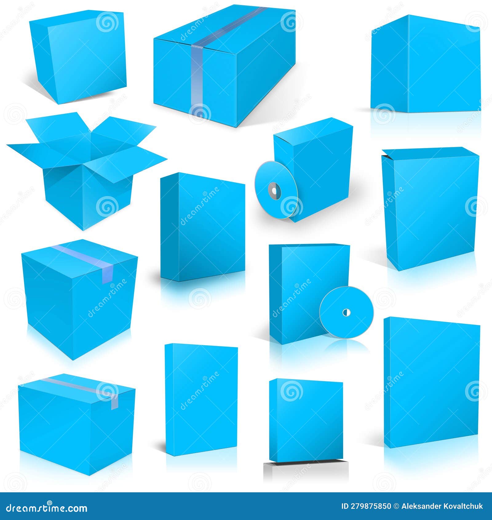 Thirteen Light_blue Shipping Box and Software Boxes for Layouts and ...