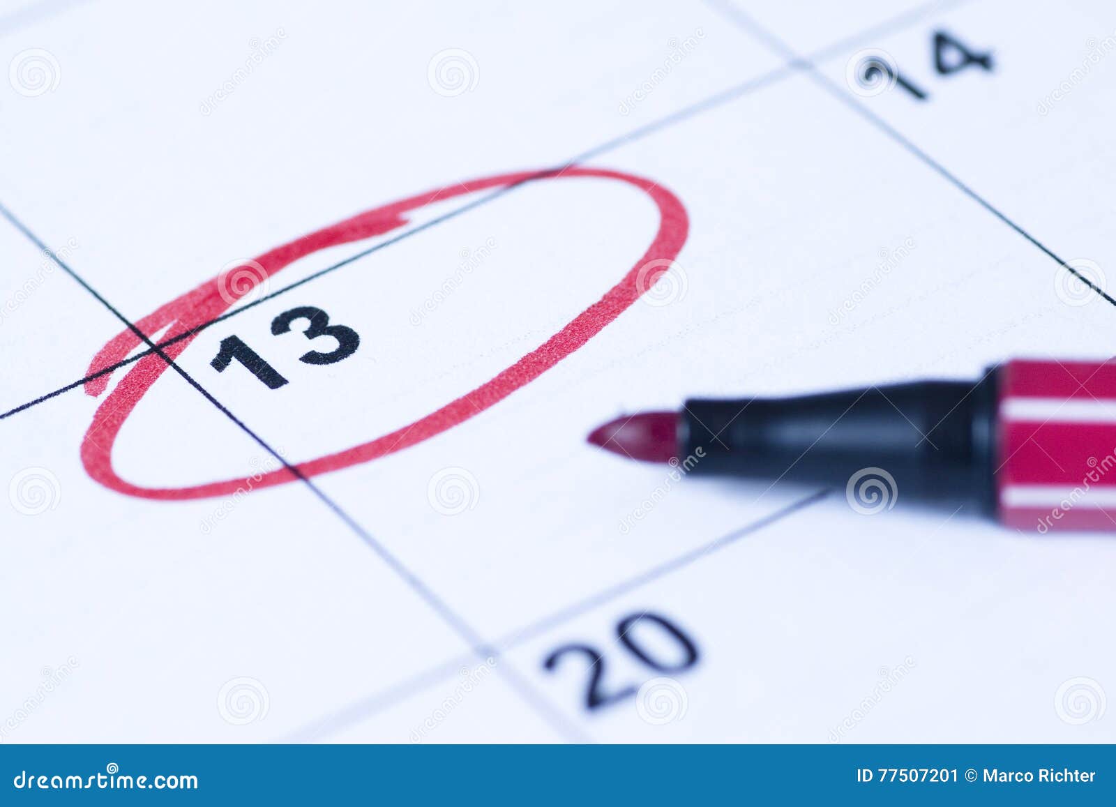 Thirteenth circled in red stock image. Image of 13th - 77507201