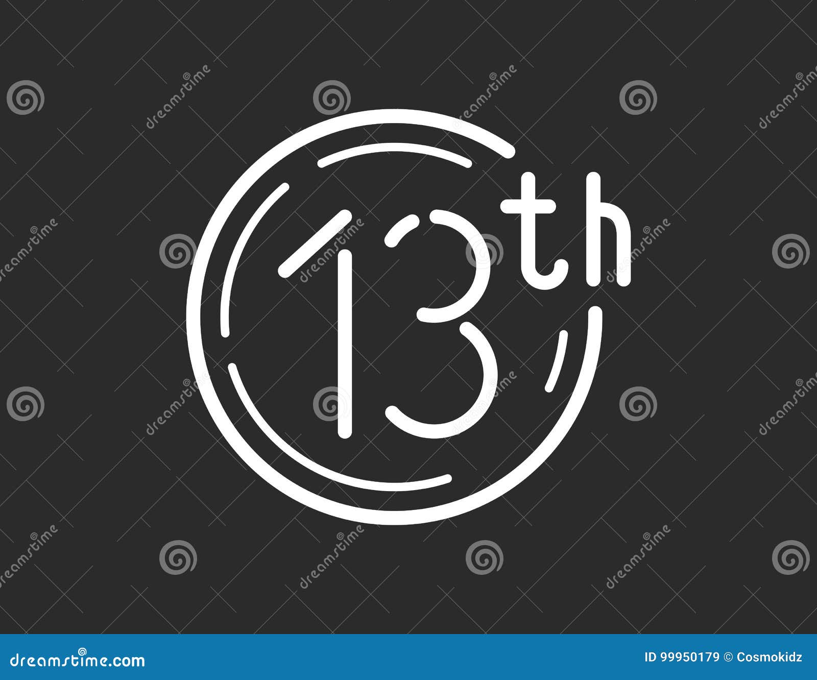 Thirteenth Logotype, Thirteen Vector Sign, 13th Icon Stock Vector ...